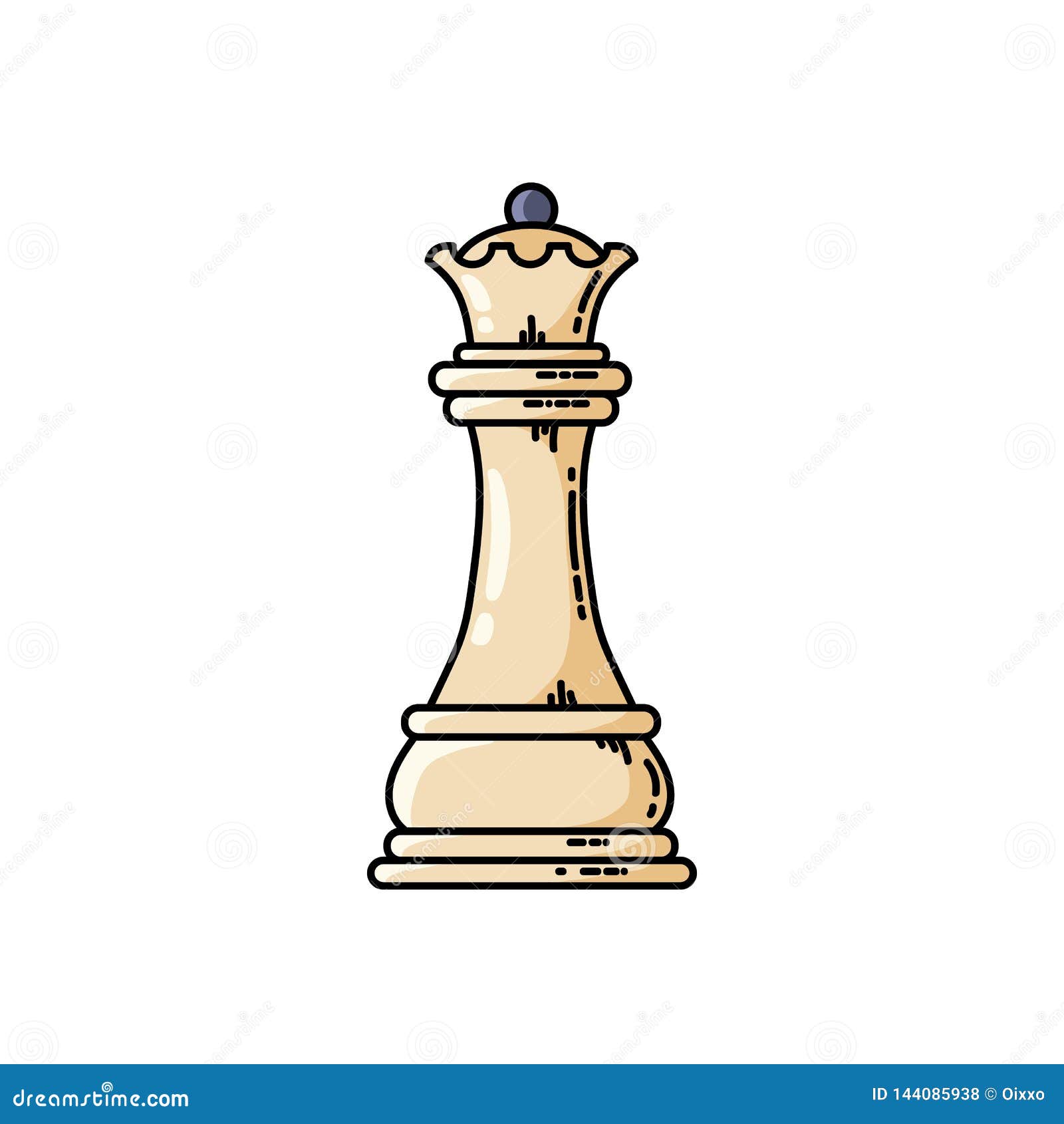 Chess White Queen Vector Flat Isolated Icon Stock Vector - Illustration ...