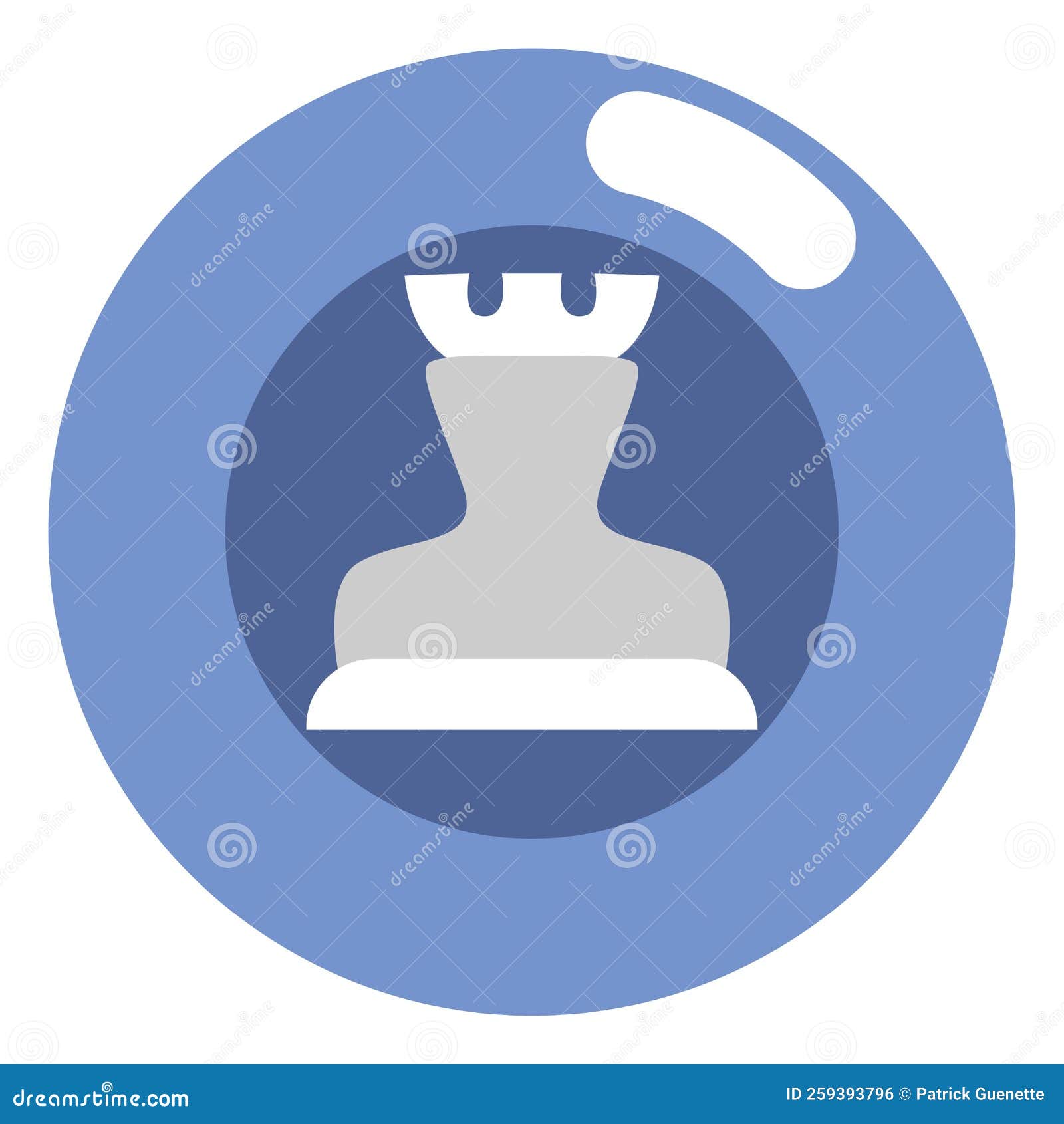 Chess white rook, icon stock vector. Illustration of thinking - 259393796