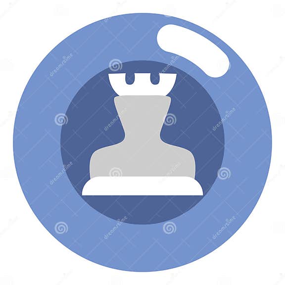 Chess white rook, icon stock vector. Illustration of thinking - 259393796
