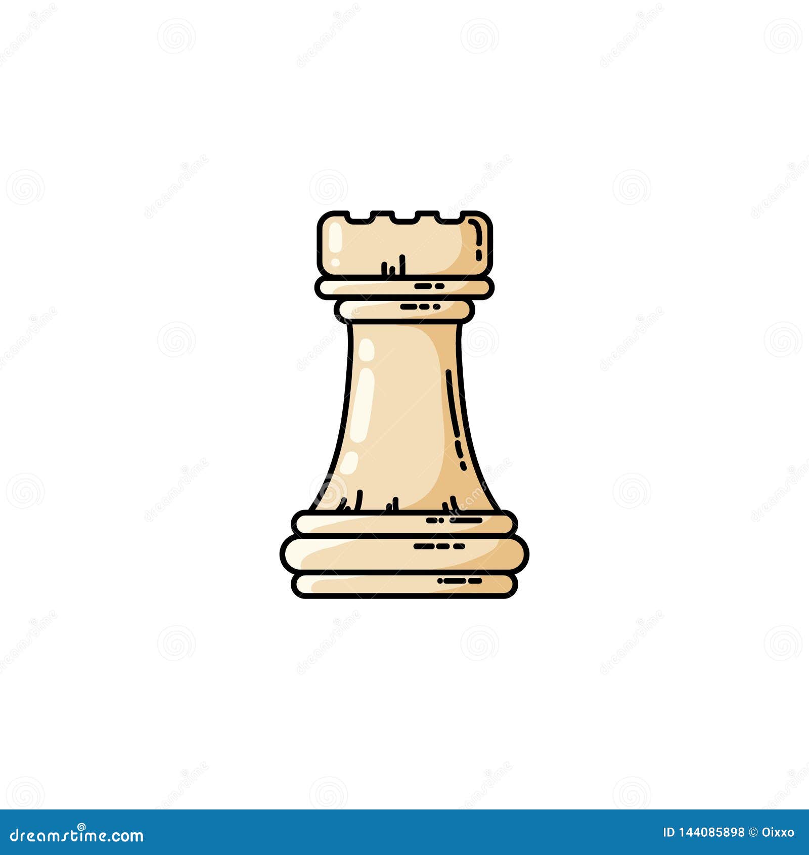 Chess White Rook Vector Flat Isolated Icon Stock Vector - Illustration ...
