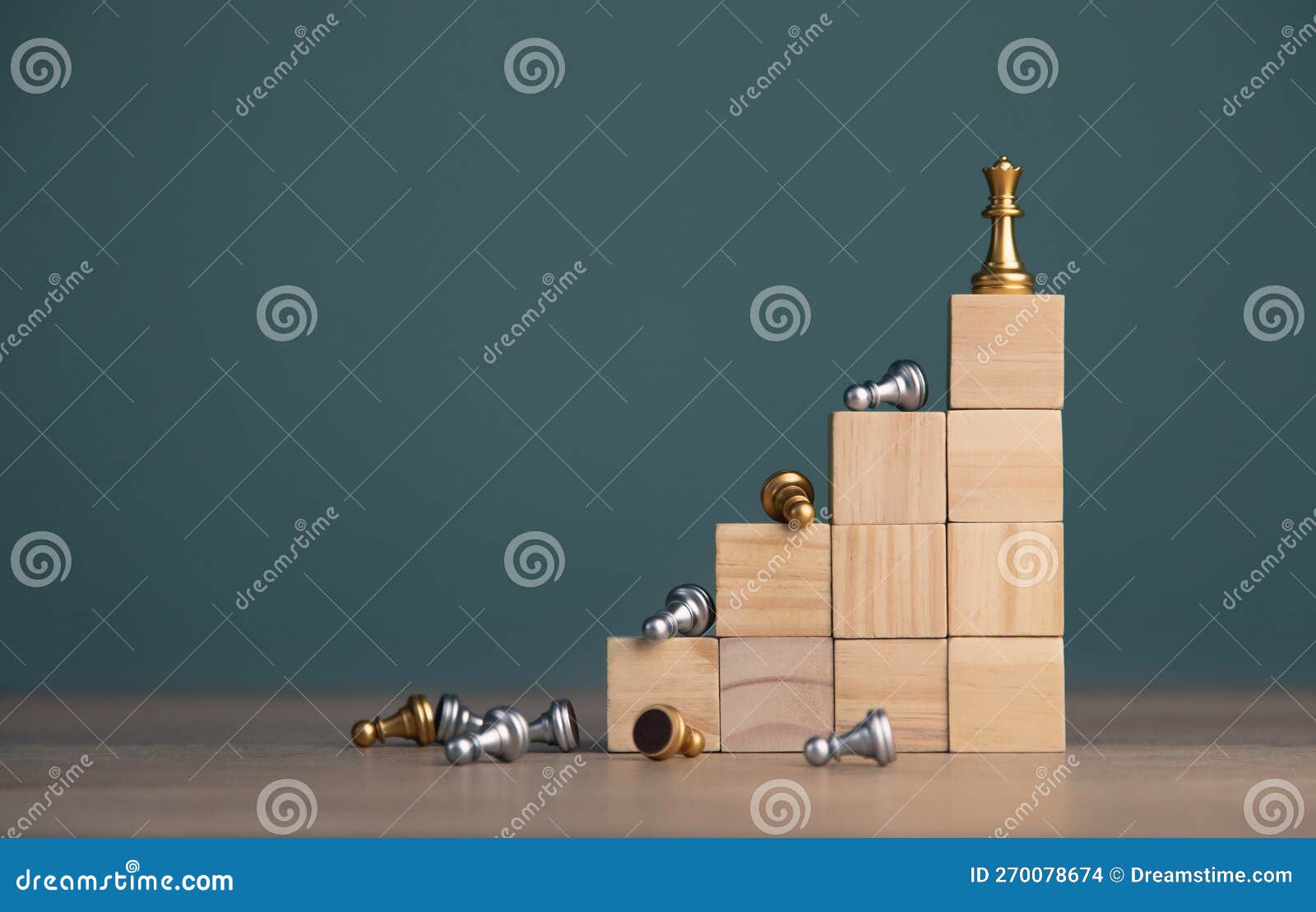 Chess on the wooden blocks stock photo. Image of wood - 270078674