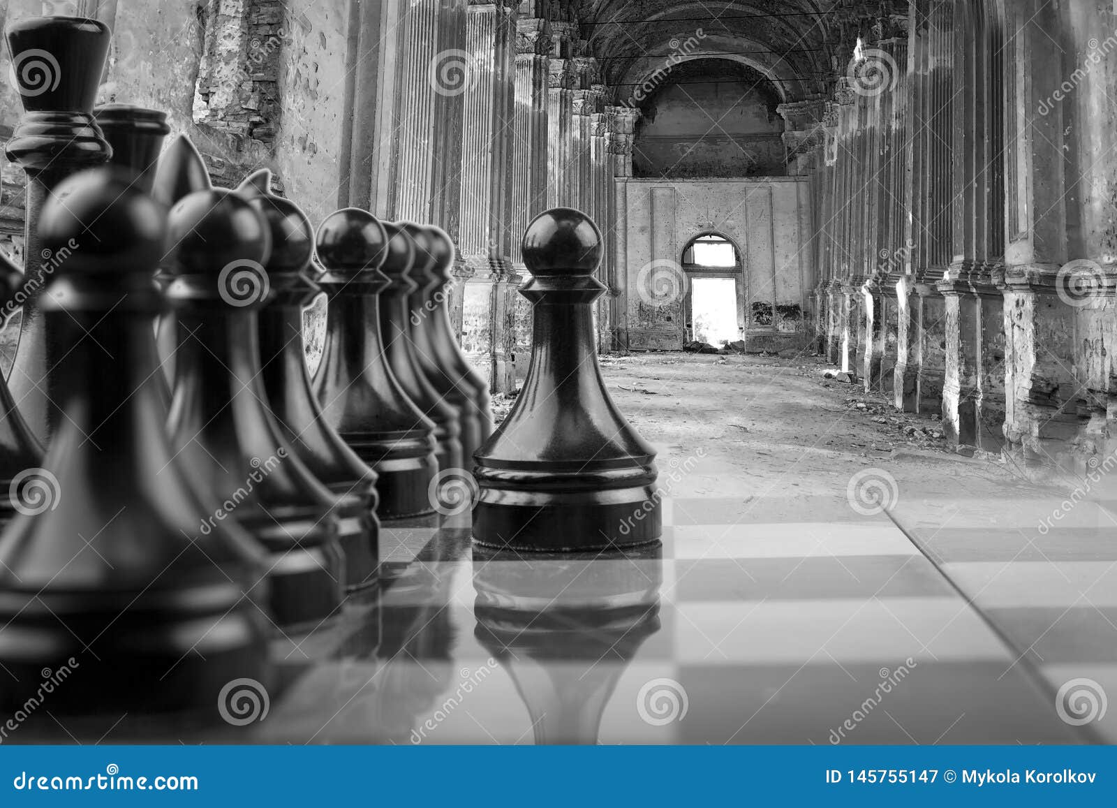 On The Chessboard, The Black Queen Checkmated The White King Royalty ...