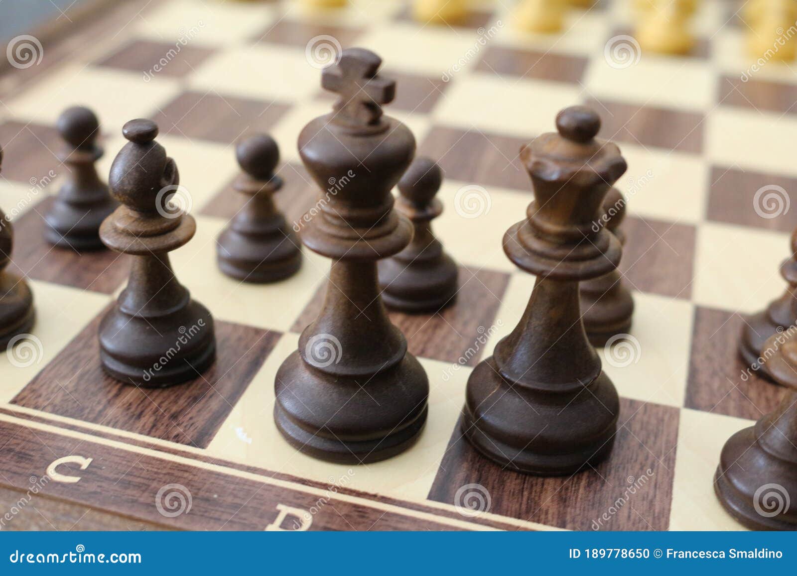 Chessboard and Chess Game Pieces Stock Photo - Image of white, pieces ...