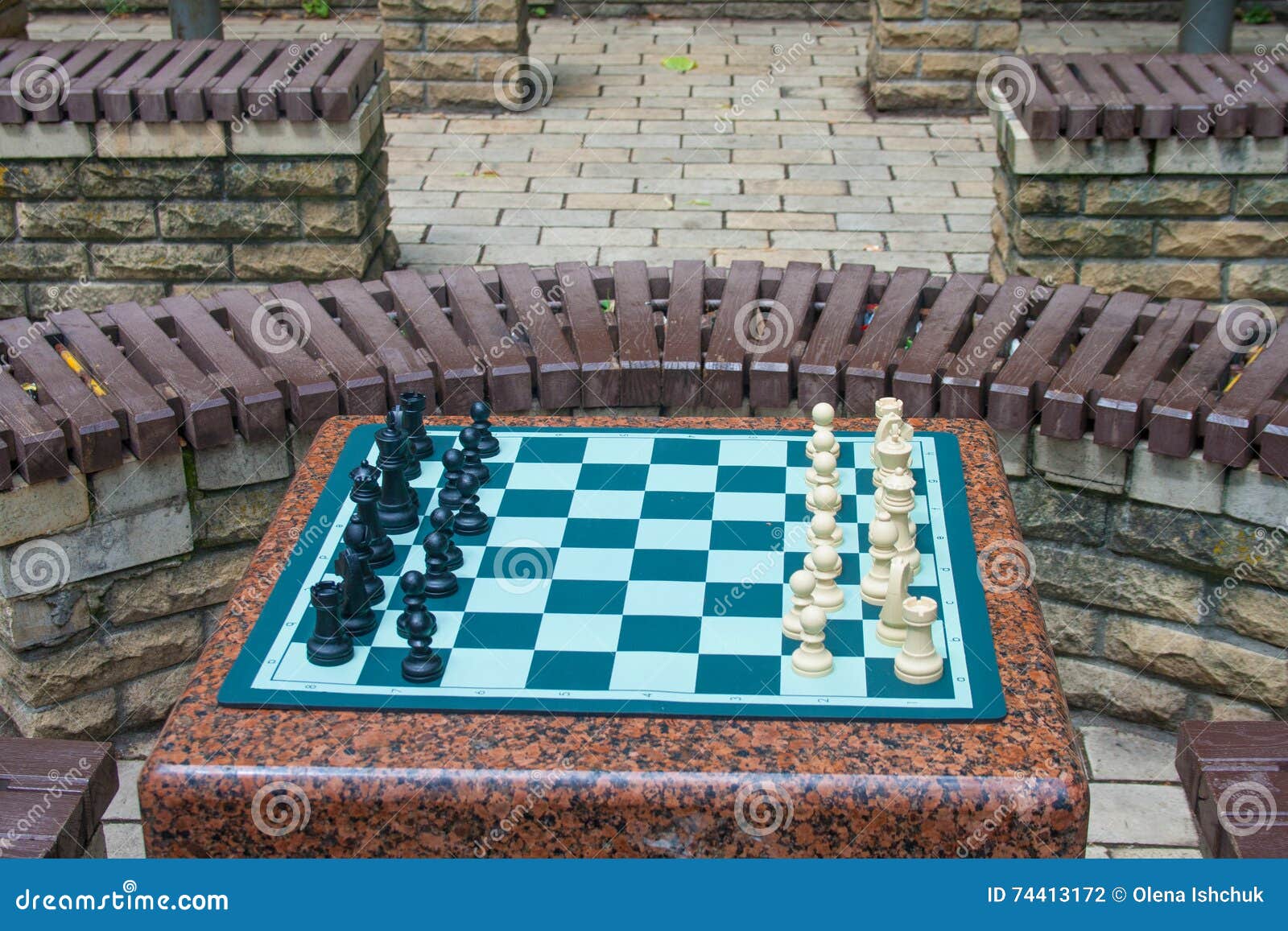 Chessboard with Chess in a Park Editorial Photography - Image of sport ...