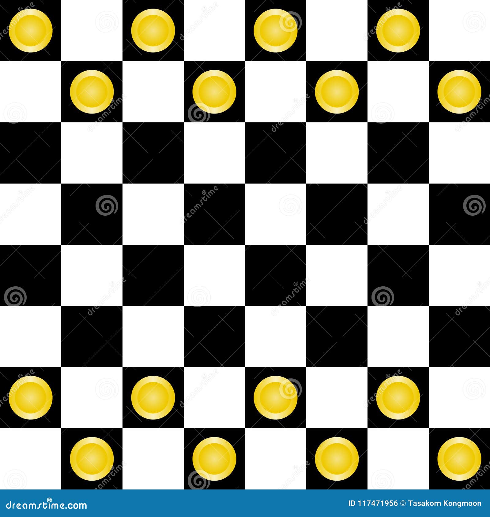 Chessboard with Circle Golden Chess for Pattern and Background,vector ...