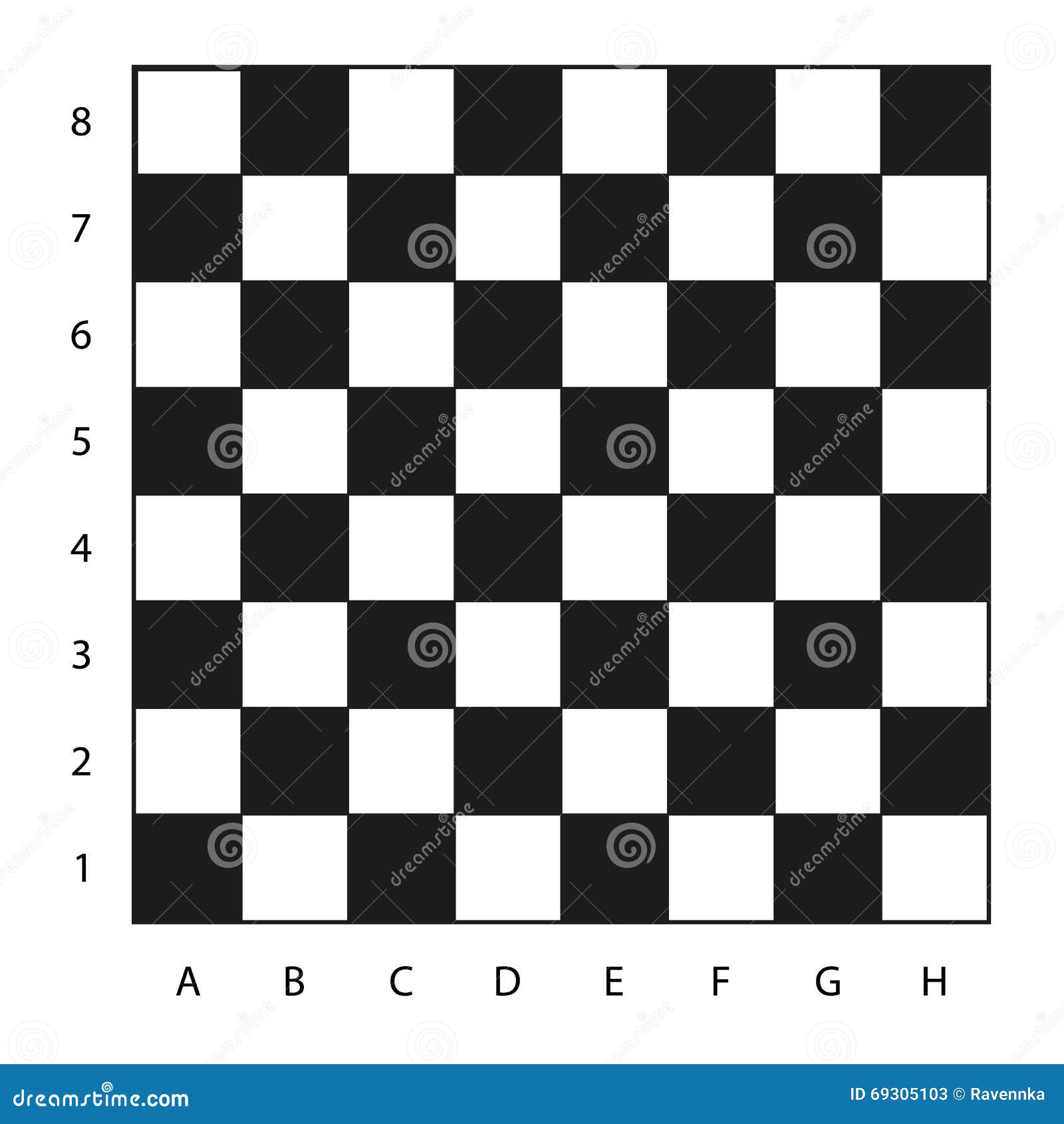 Chessboard with Coordinates Illustration, Ready for the Game Stock ...