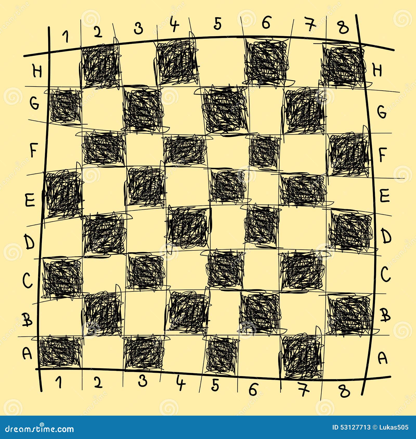 Chessboard drawing stock vector. Illustration of sketch - 53127713