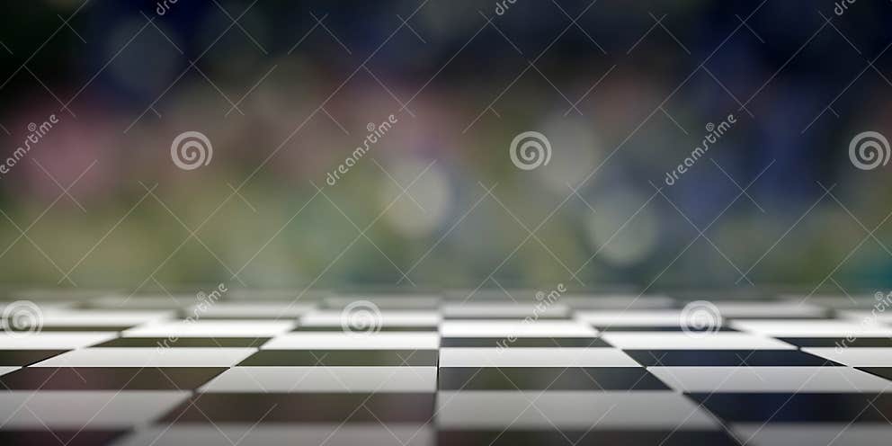 Chessboard Empty Black and White Tiled Floor, Blur Background, Chess ...