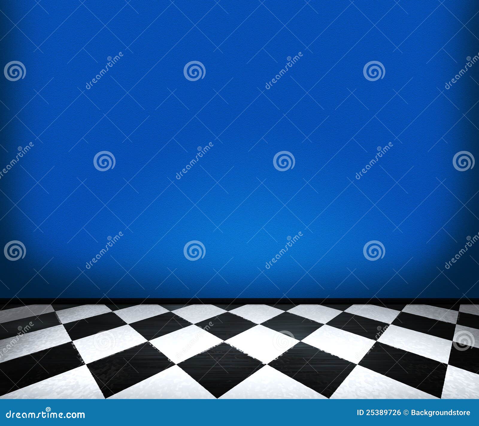 Chessboard Floor Tiles in Blue Room Stock Illustration - Illustration ...