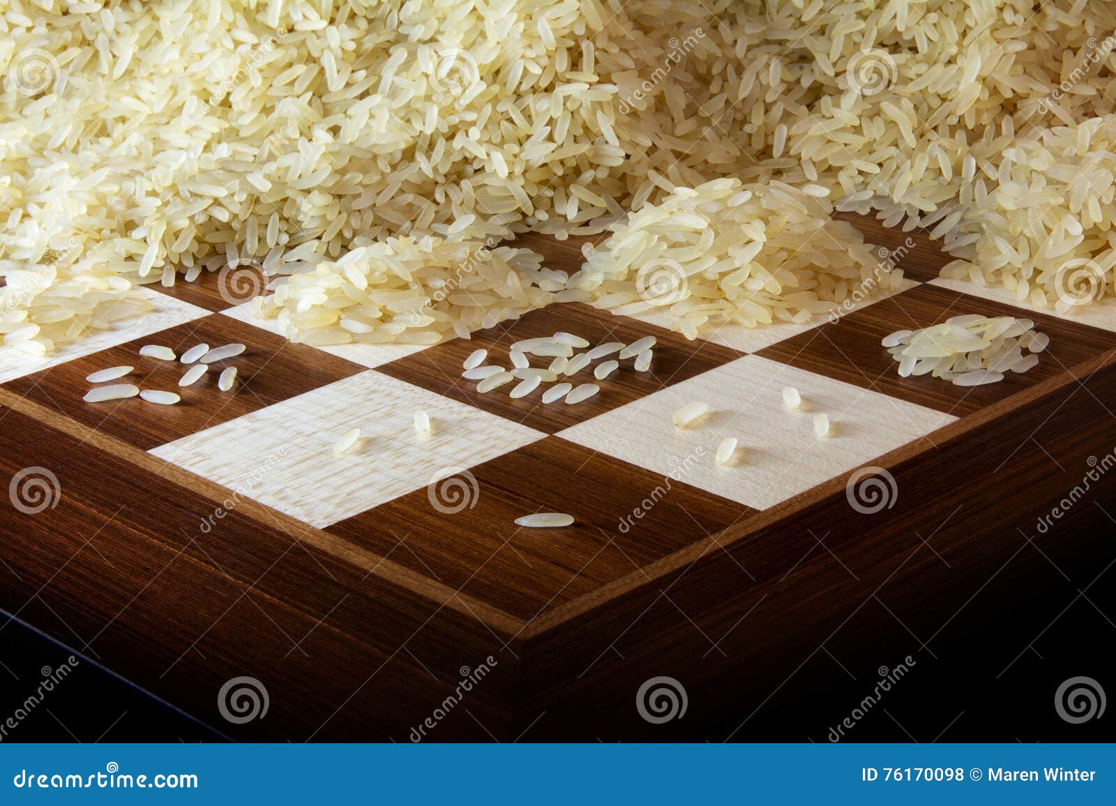 Chessboard with Growing Heaps of Rice Grains, Legend about the E Stock ...