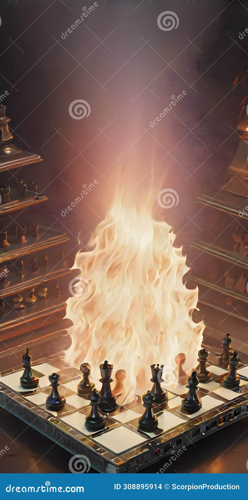 Chessboard Lightning Strike: the Decisive Move Stock Photo - Image of ...