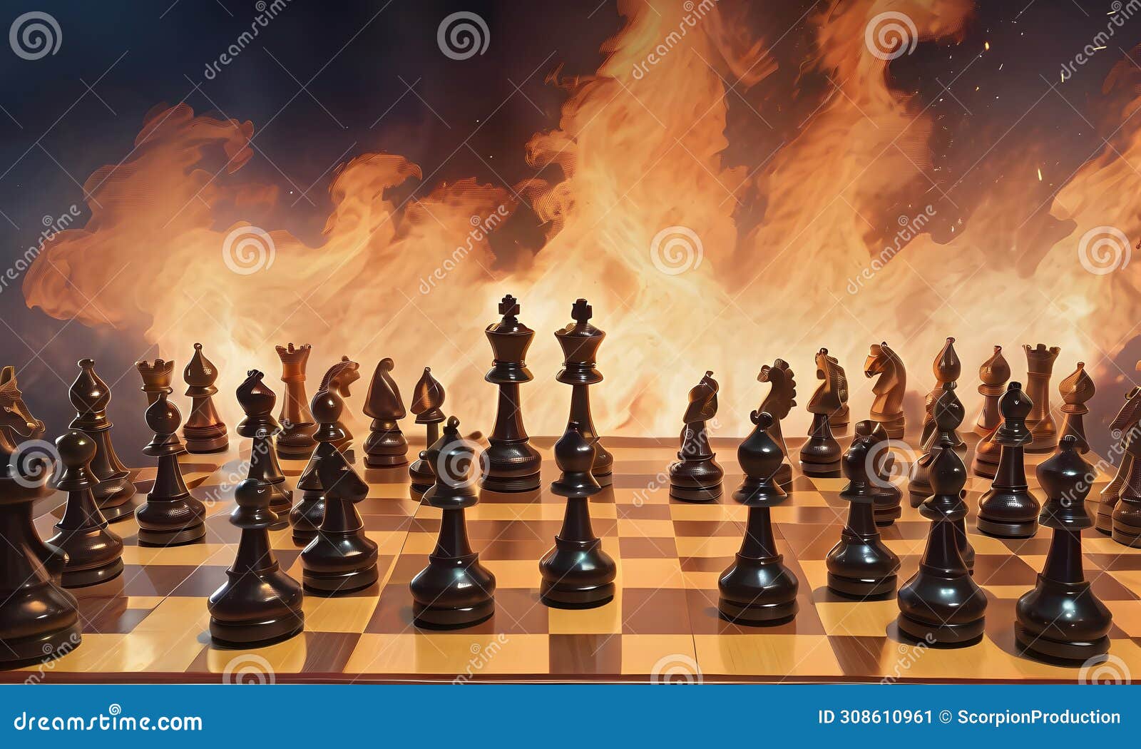 Chessboard Lightning Strike: the Decisive Move Stock Image - Image of ...
