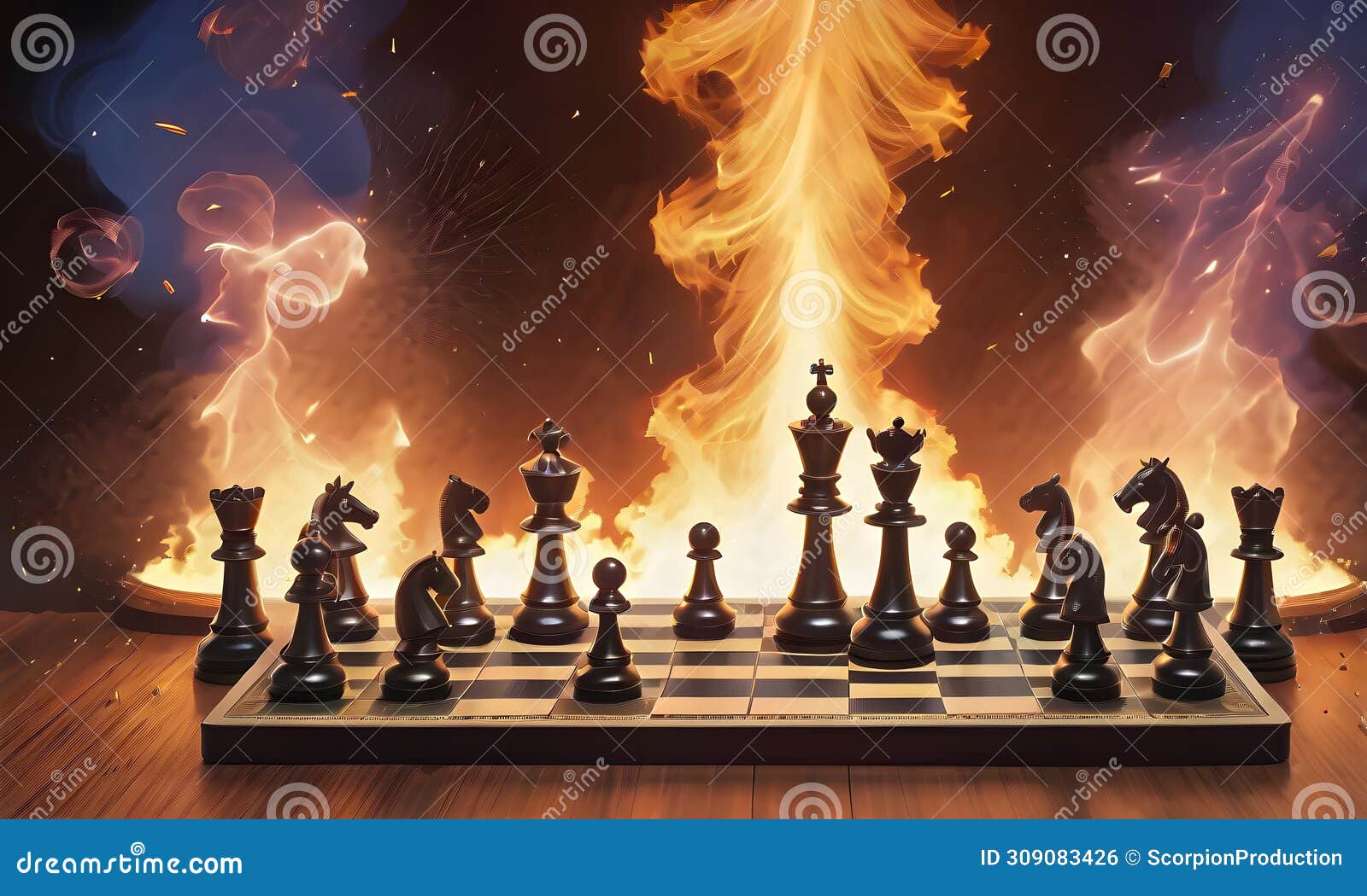 Chessboard Lightning Strike: the Decisive Move Stock Photo - Image of ...