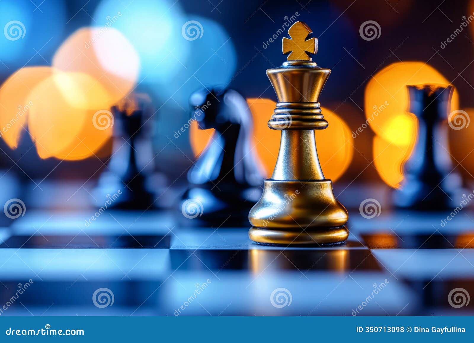 A Chessboard with Opposing Pieces Under Dramatic Lighting, Symbolizing ...