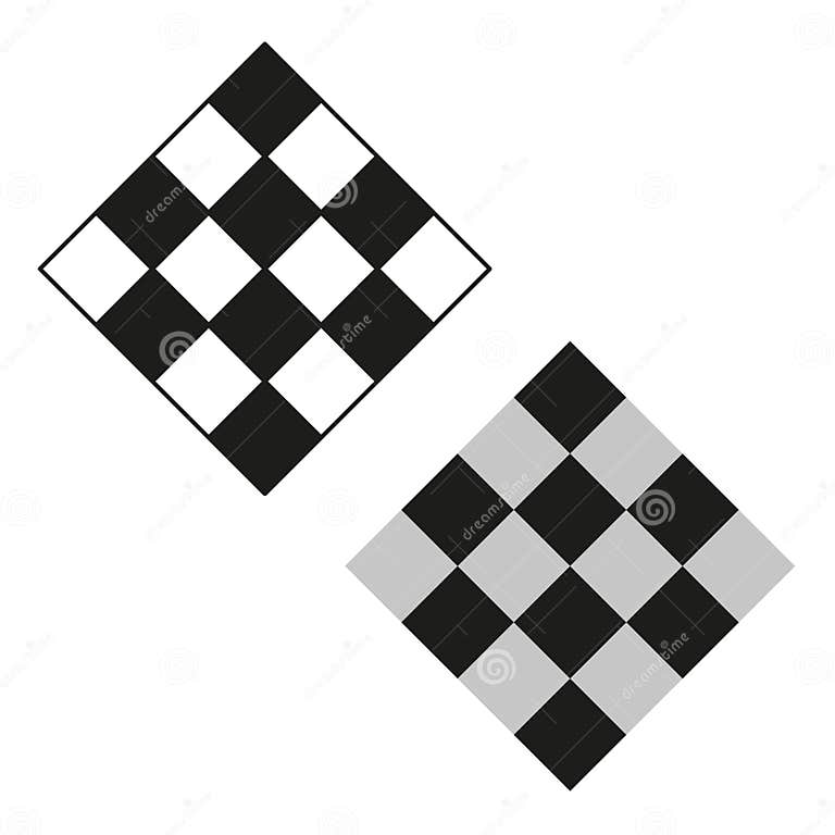 Chessboard Pattern Icon. Black and White Squares. Simple Checkered ...