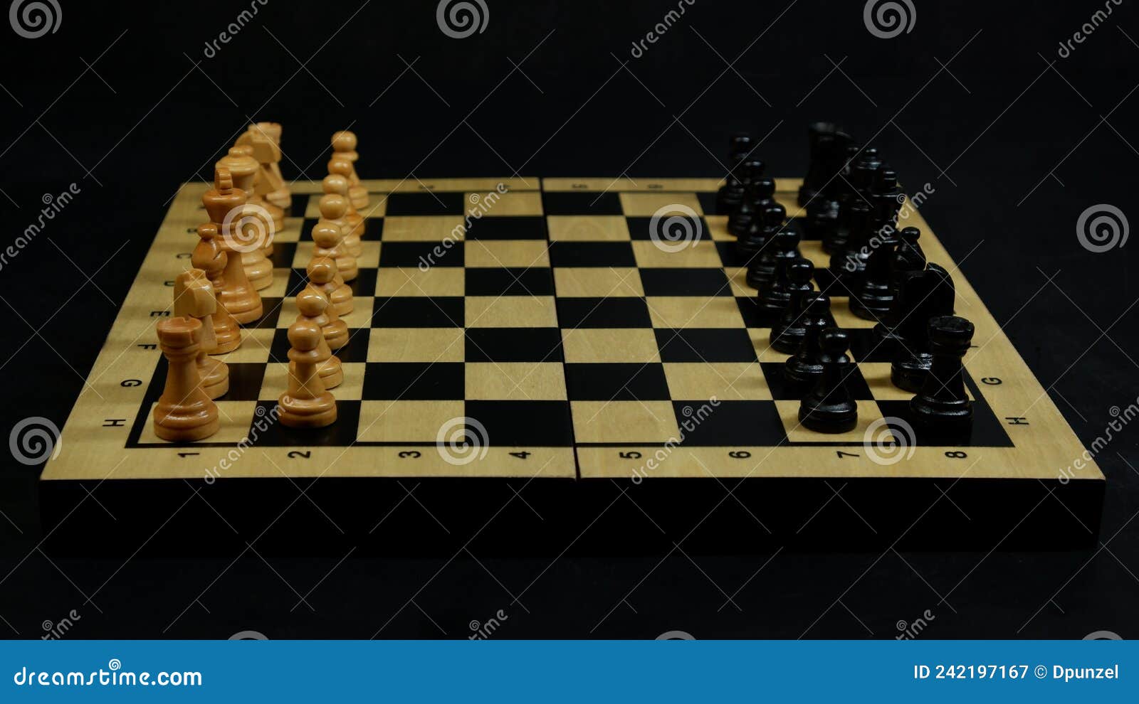 Chessboard with Pieces in Starting Formation Stock Image - Image of ...