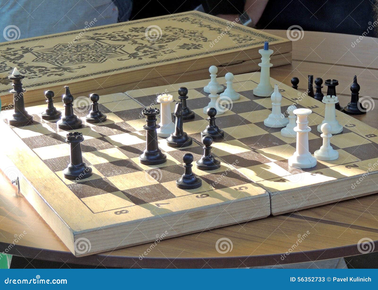 Chessboard with position stock image. Image of square - 56352733