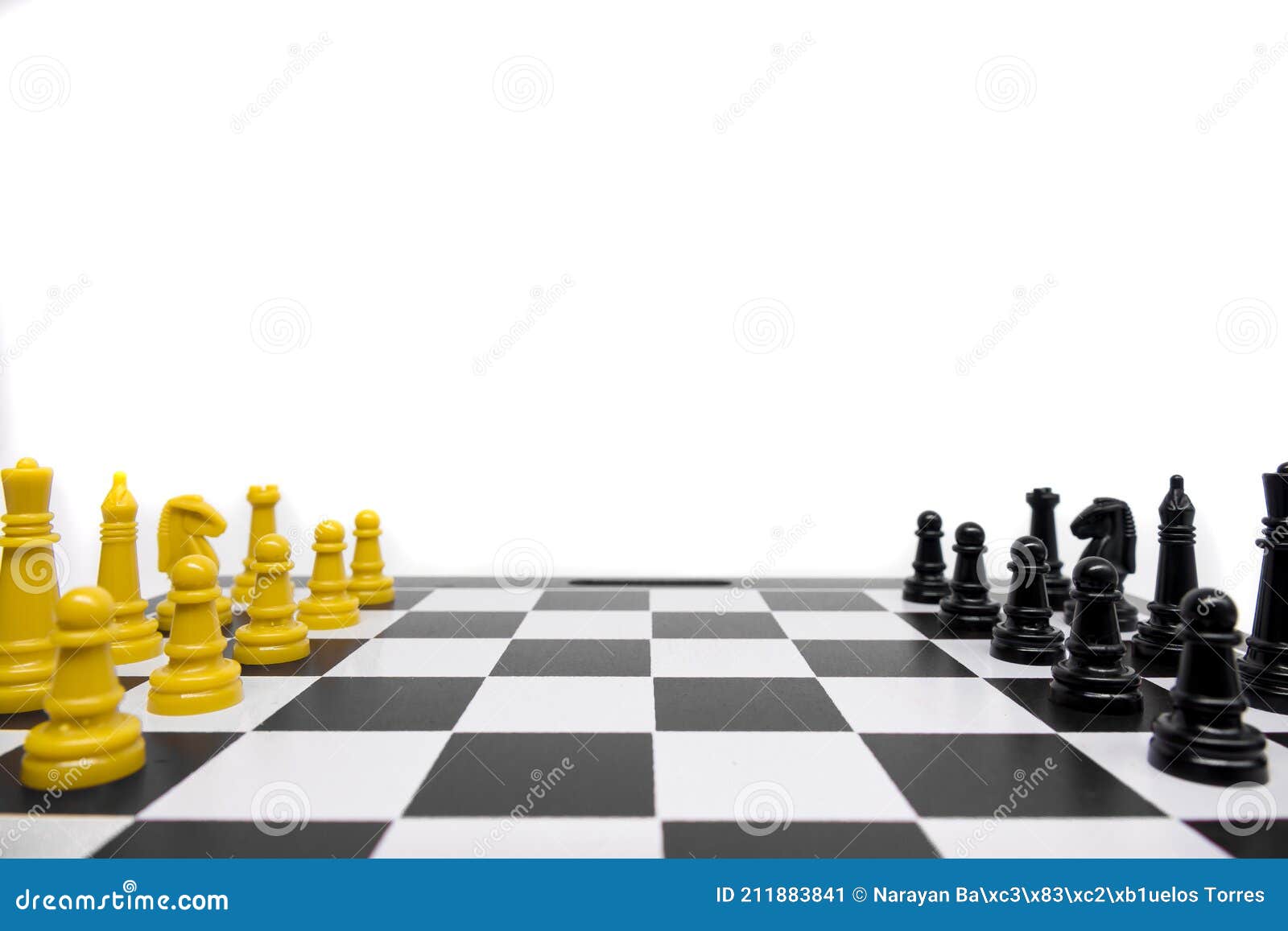 Chessboard in White Background with Yellow and Black Color, Chess ...