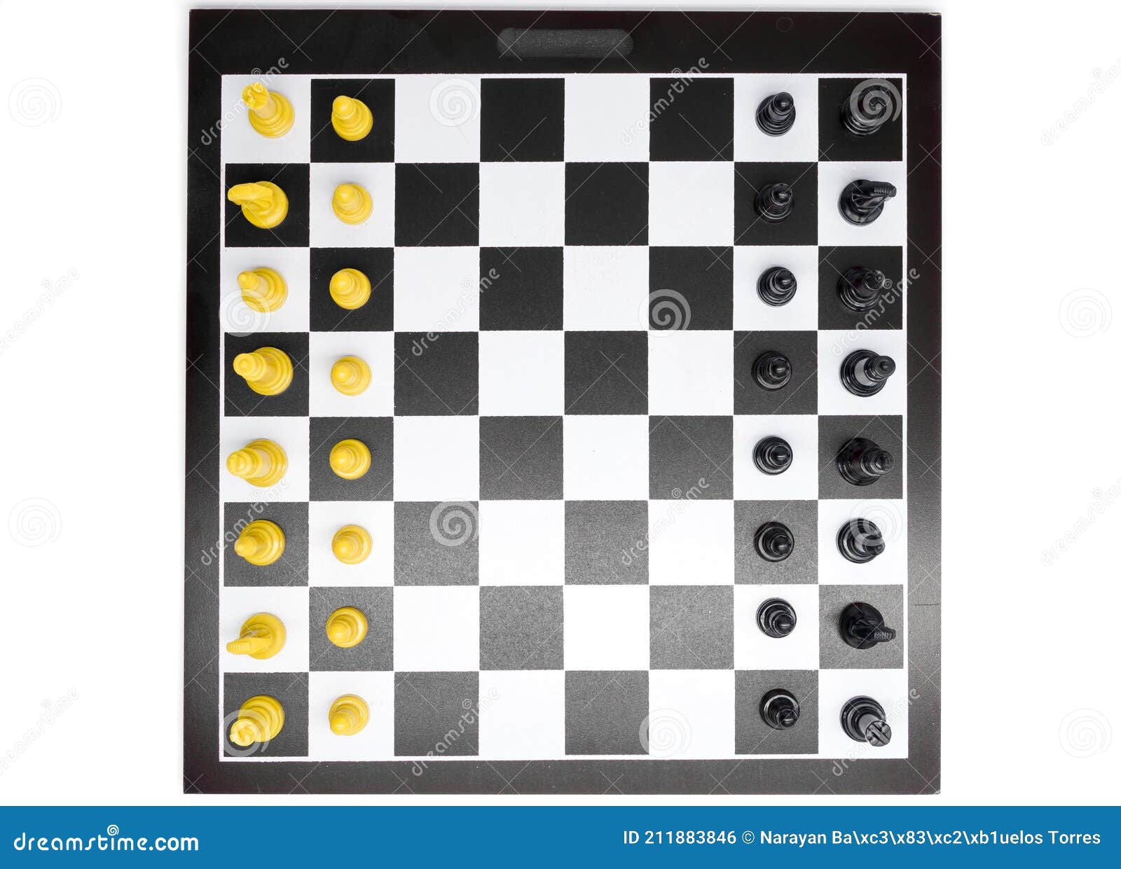 Chessboard in White Background with Yellow and Black Color, Chess ...