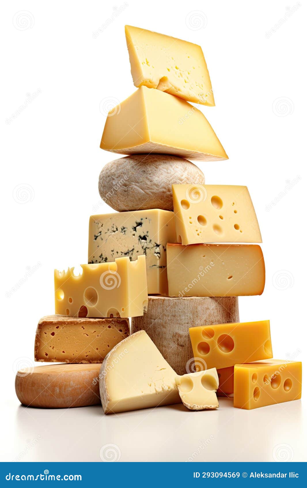 Chesse Variety Isolated on White Background. Ai Generative Stock Image ...