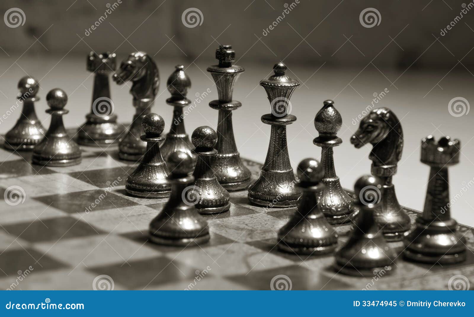 Chessmen on a chessboard stock image. Image of intellect - 33474945