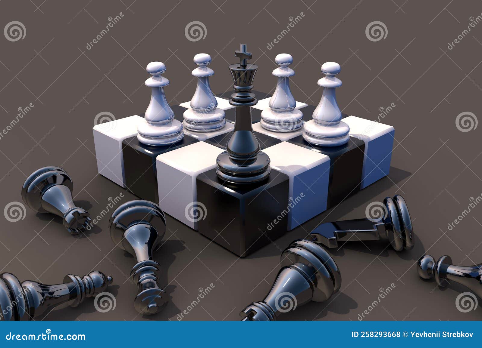 Chessmen. 3D illustration stock illustration. Illustration of chess ...