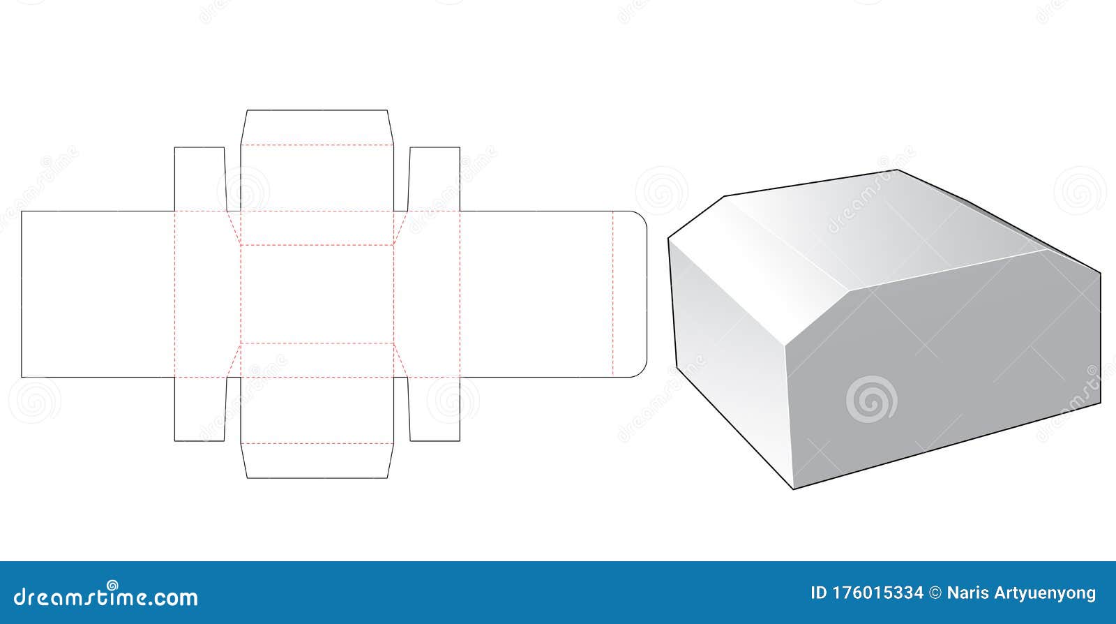 Chest box die cut template stock vector. Illustration of board - 176015334