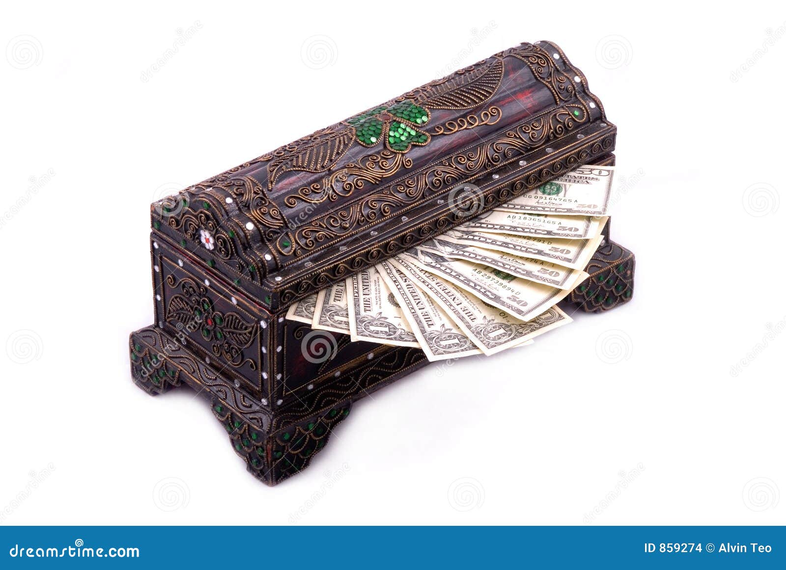 Chest box with Money stock photo. Image of wealthy, finance - 859274
