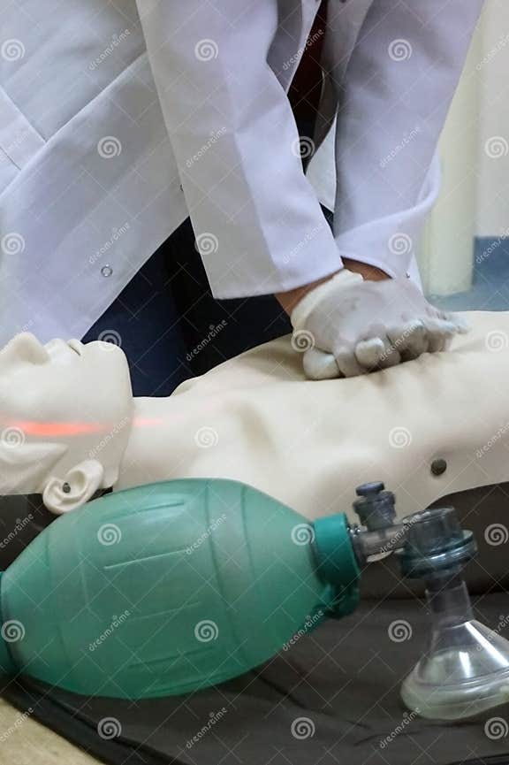 Chest Compressions on a Simulation Dummy during Basic Life Support with ...