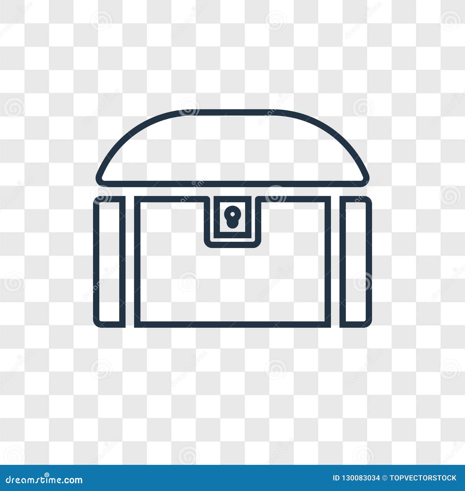 Chest Concept Vector Linear Icon Isolated on Transparent Background ...