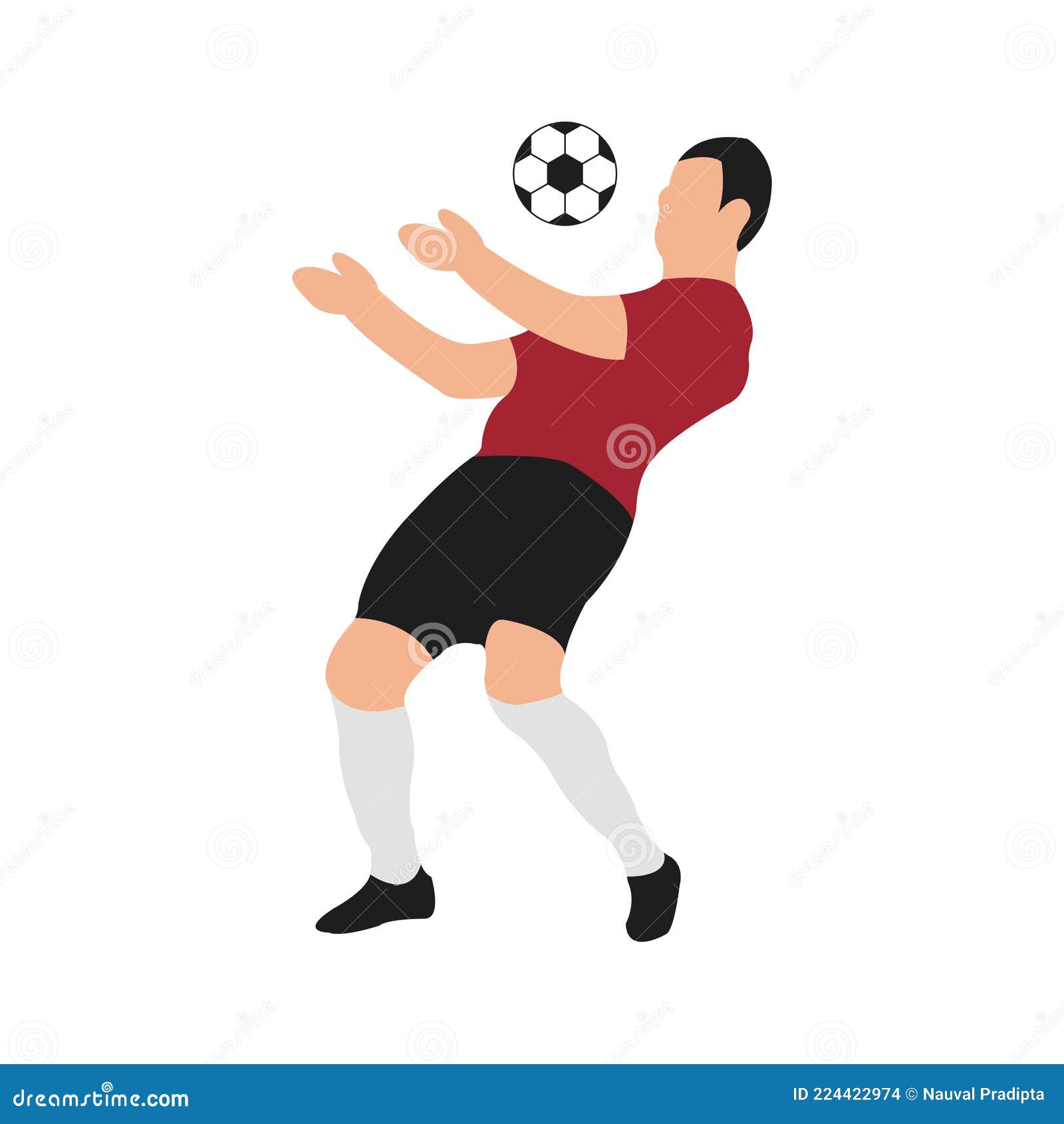 Illustration of a Man Chest Controlling the Ball. Stock Vector ...
