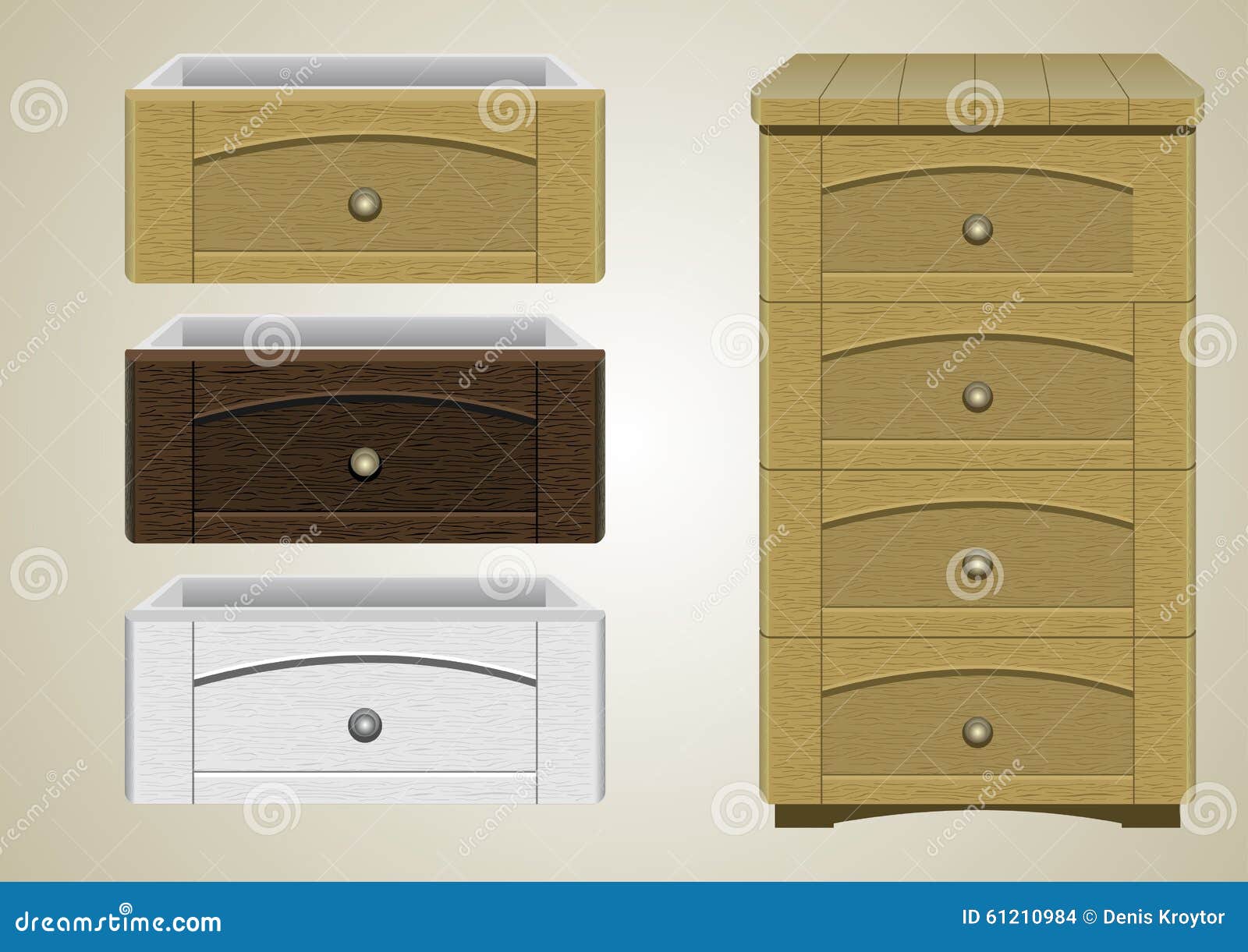 Chest of drawers 1. stock vector. Illustration of wood - 61210984