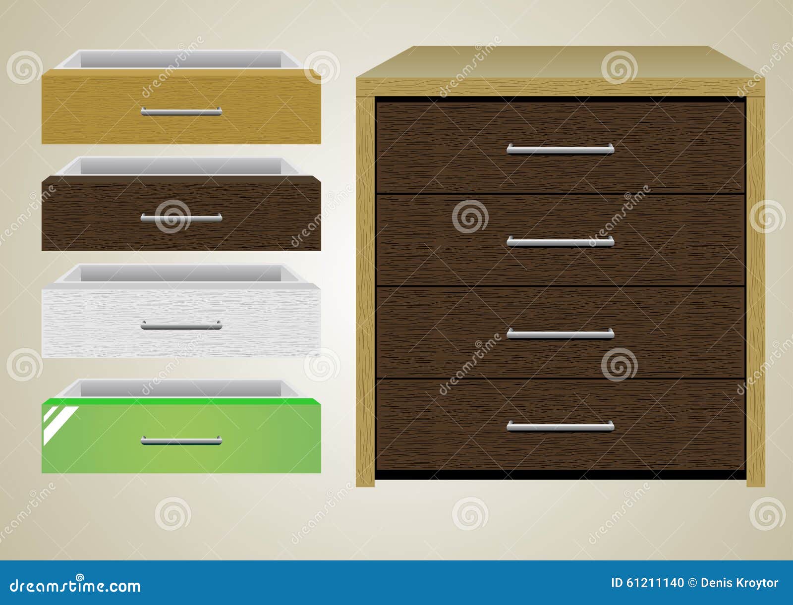 Chest of drawers stock vector. Illustration of interior - 61211140