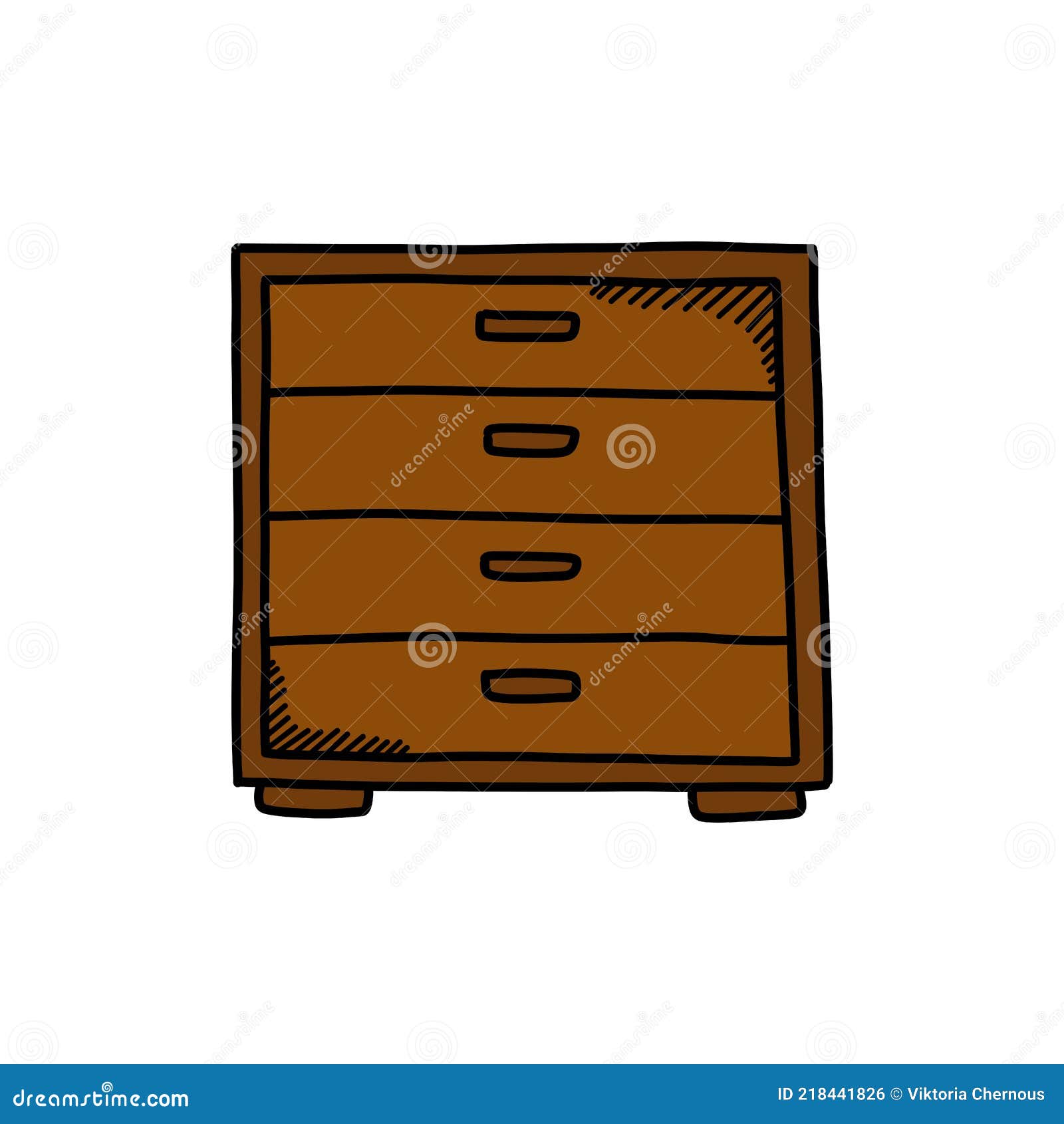 Chest of Drawers Doodle Icon, Vector Color Line Illustration Stock ...