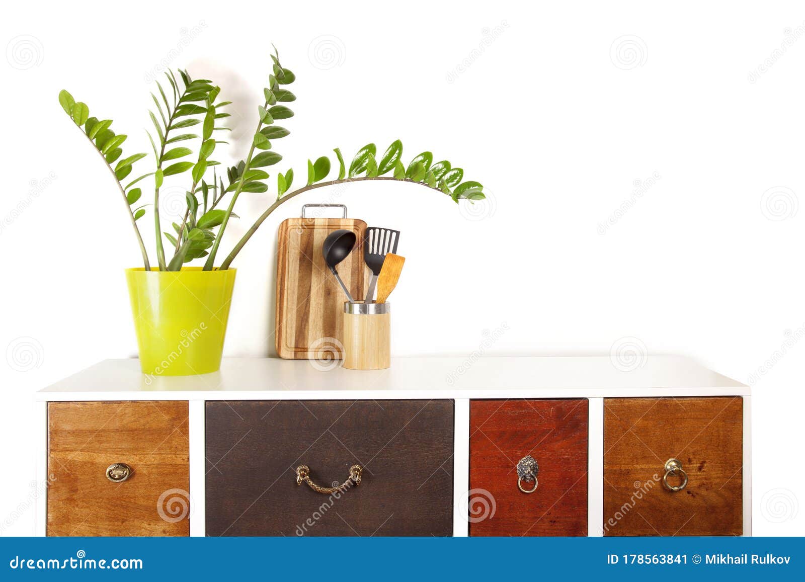 Chest of Drawers on the Kitchen Stock Image - Image of healthy, soup ...