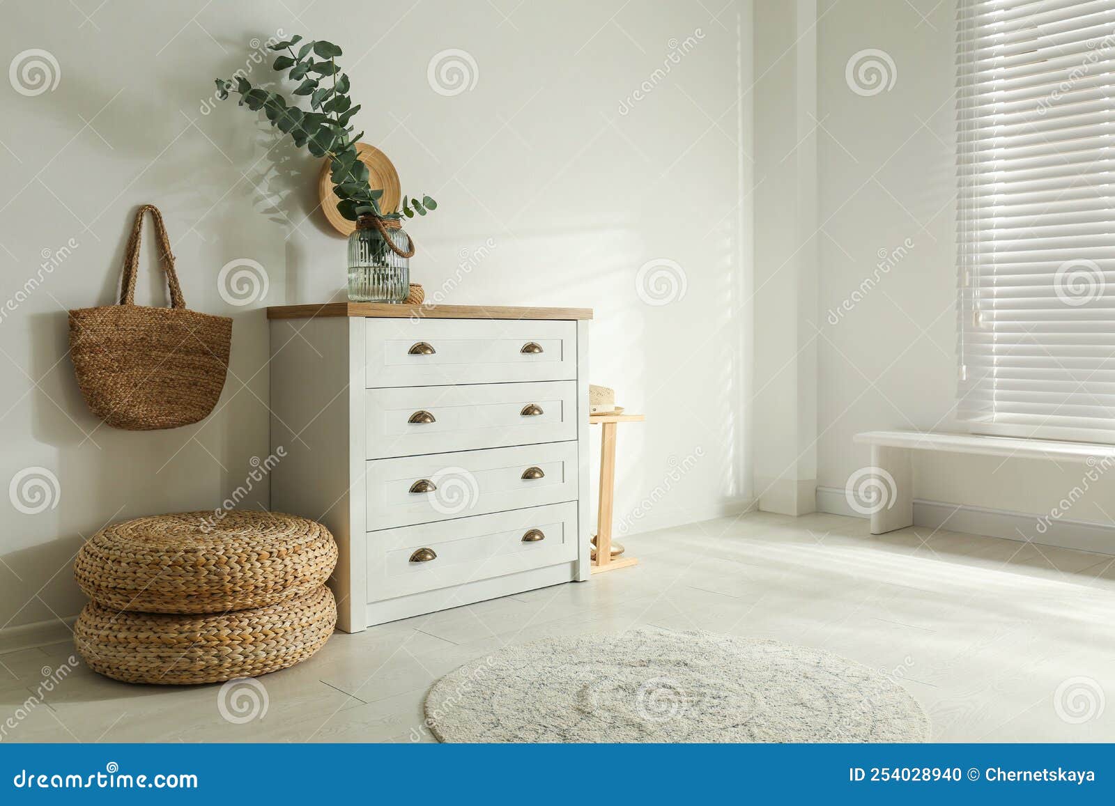 Chest of Drawers in Stylish Room Interior Stock Photo - Image of ...
