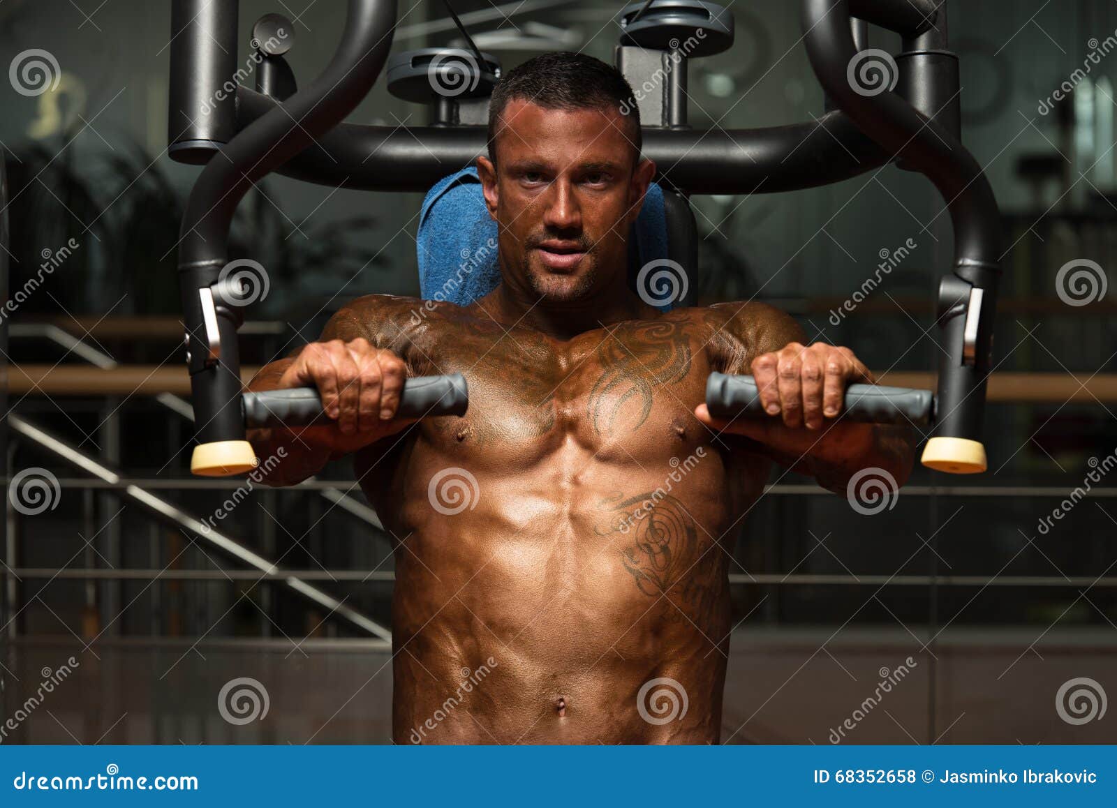 Chest Exercises on a Machine Stock Photo - Image of chest, adult: 68352658