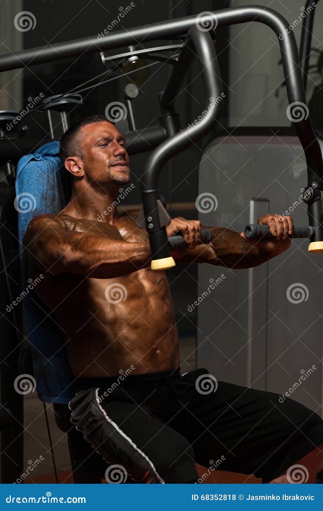 Chest Exercises on a Machine Stock Photo - Image of health, club: 68352818