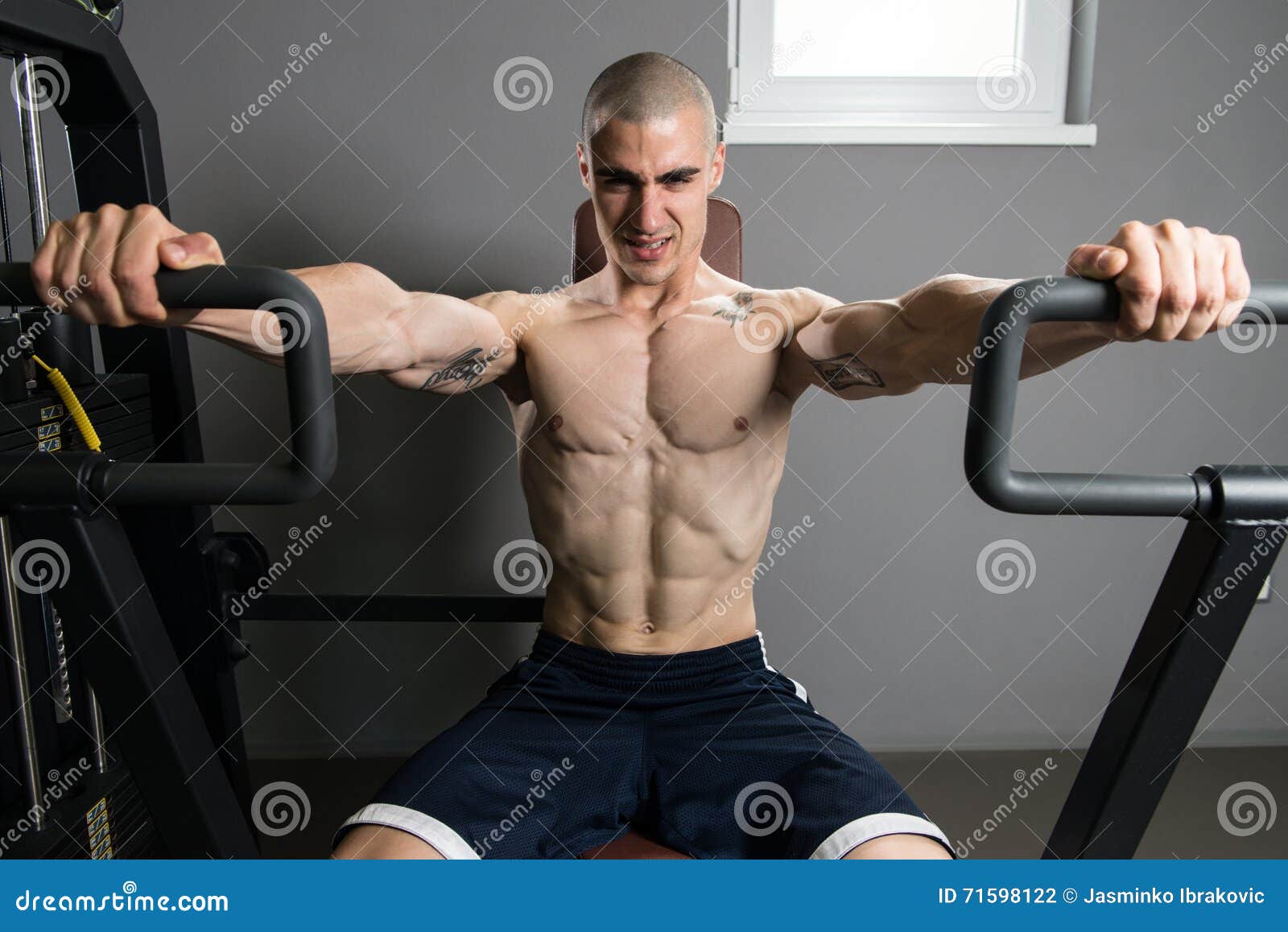 Chest Exercises on a Machine Stock Photo - Image of healthy, lifestyles ...