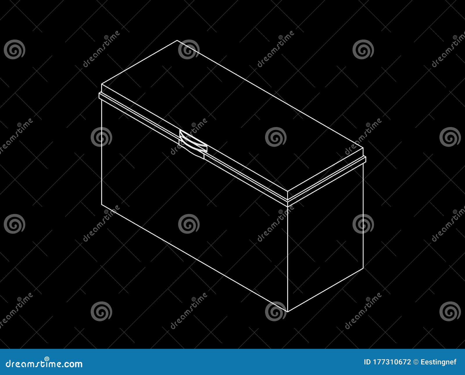 Chest Freezer. Vector Outline Illustration Stock Vector - Illustration ...