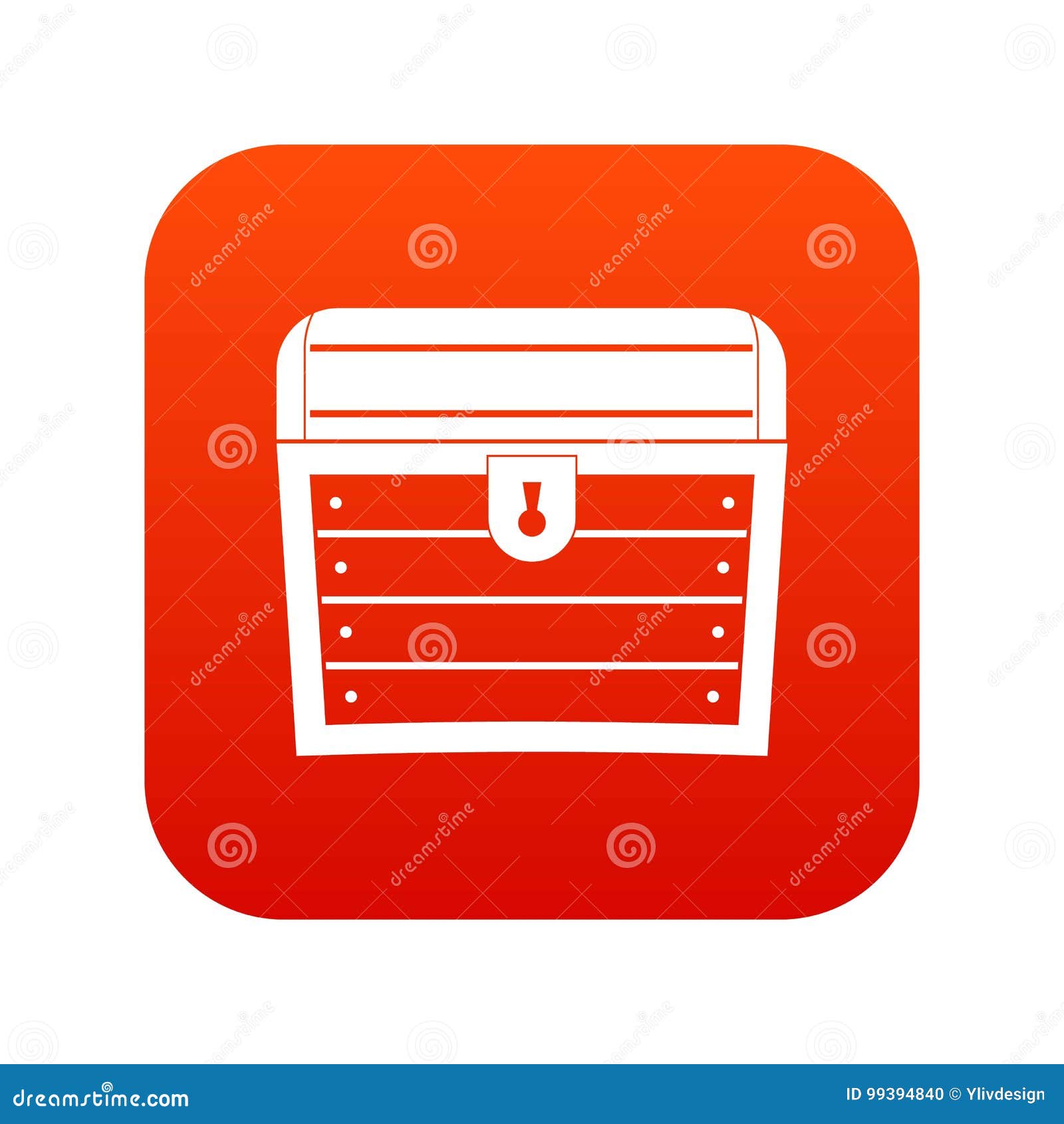 Chest icon digital red stock vector. Illustration of antique - 99394840