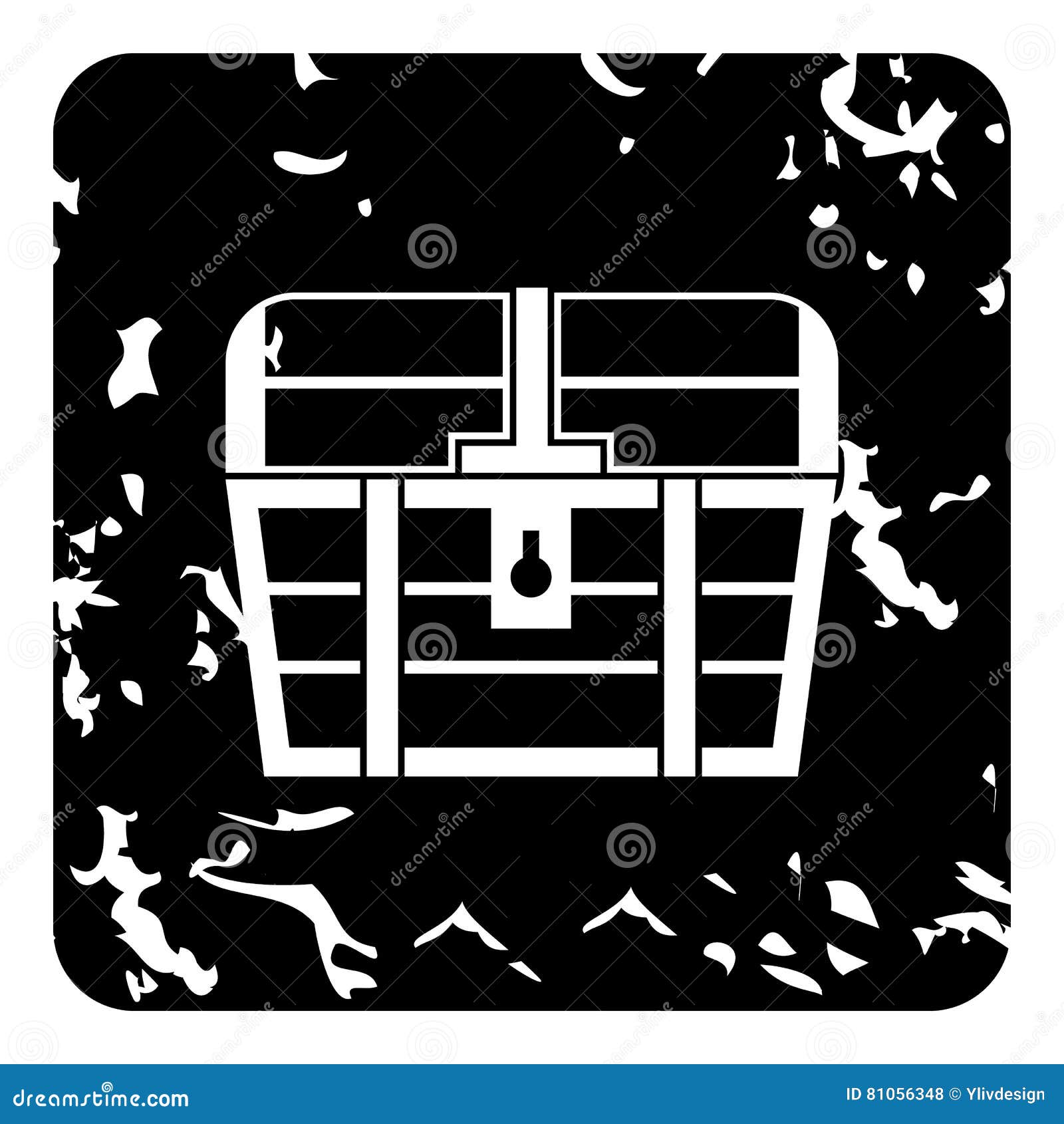 Chest icon, grunge style stock vector. Illustration of logo - 81056348