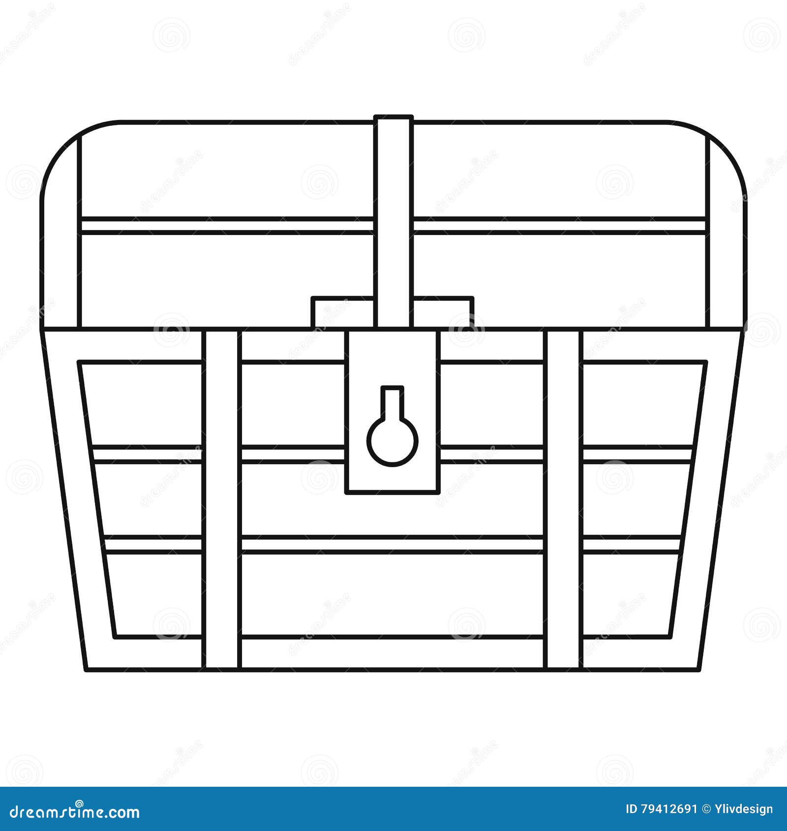 Chest icon, outline style stock vector. Illustration of outline - 79412691