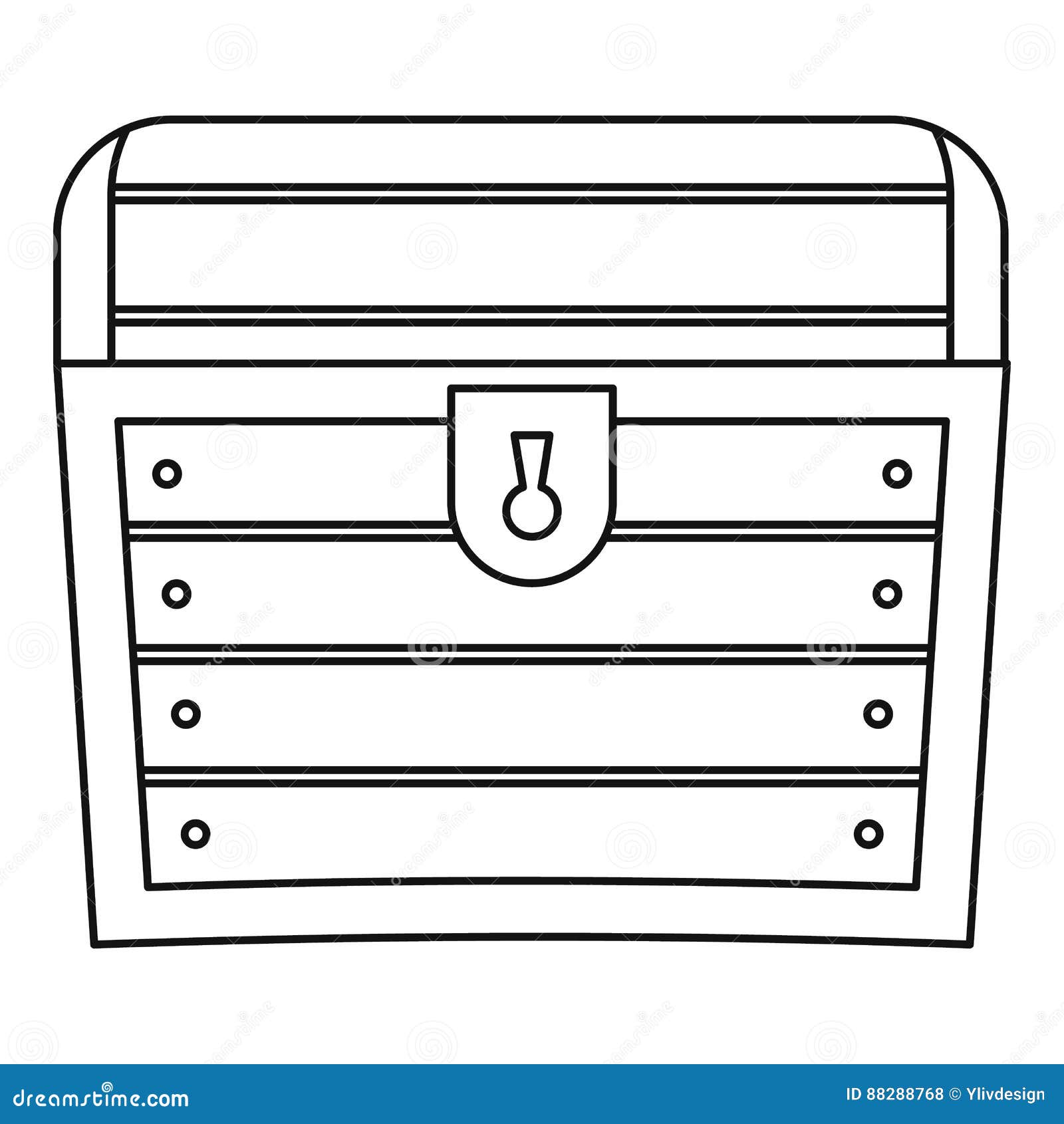 Chest icon, outline style stock vector. Illustration of crate - 88288768