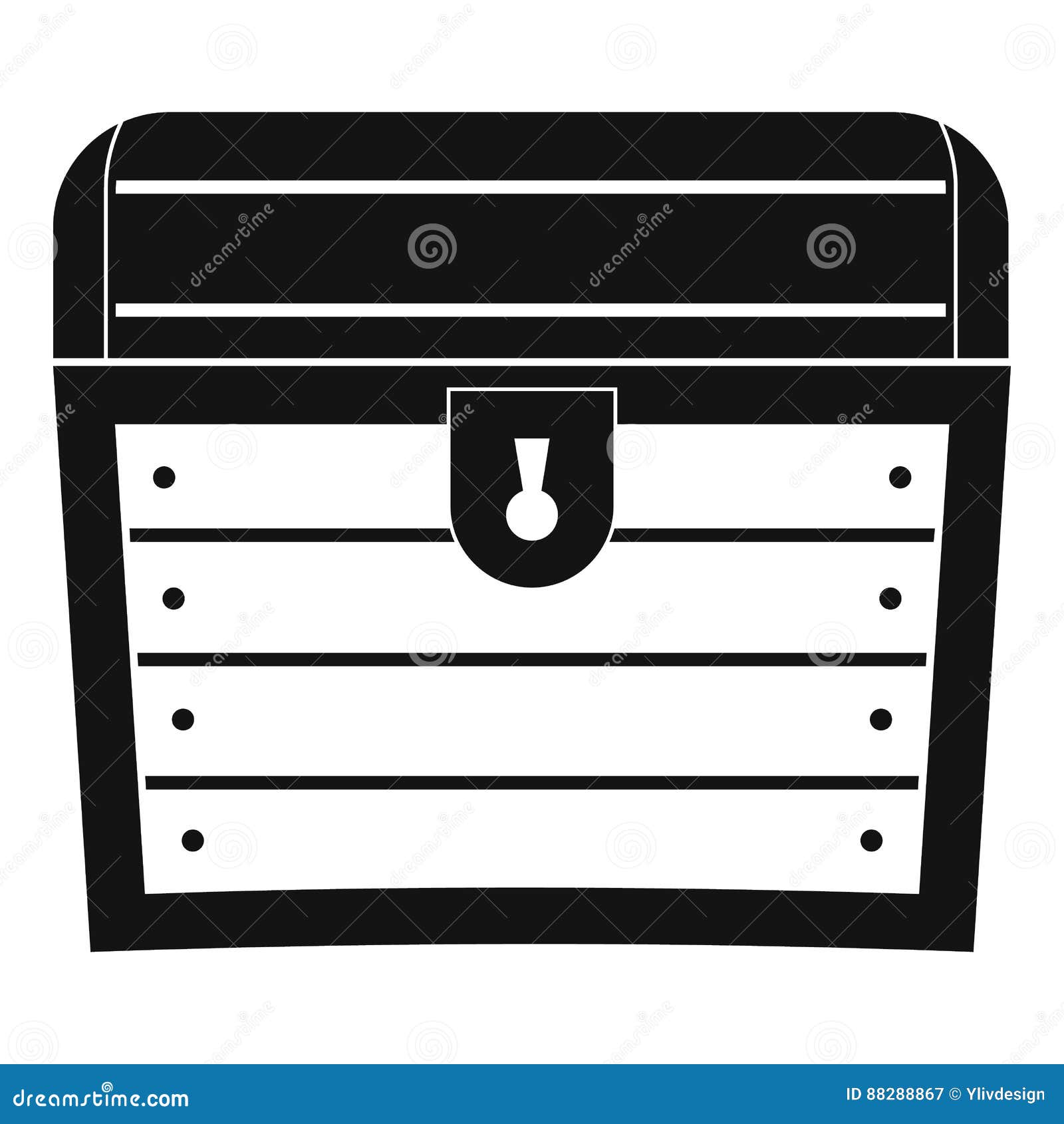 Chest icon, simple style stock vector. Illustration of simple - 88288867