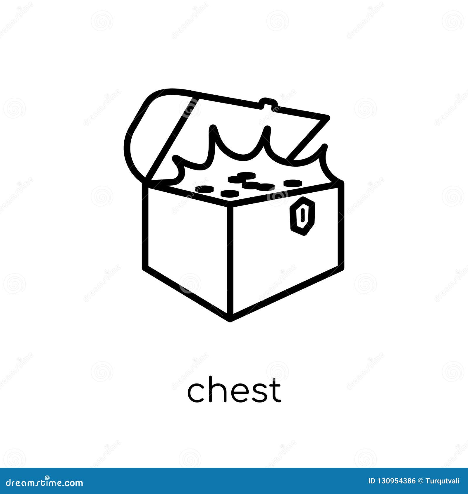 Chest Icon. Trendy Modern Flat Linear Vector Chest Icon on White Stock ...