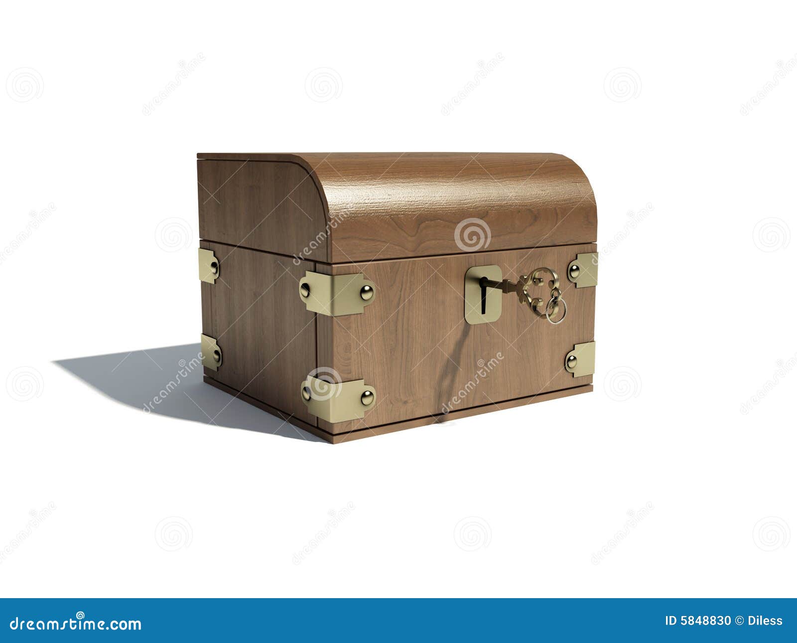 Chest with key stock illustration. Illustration of contents - 5848830