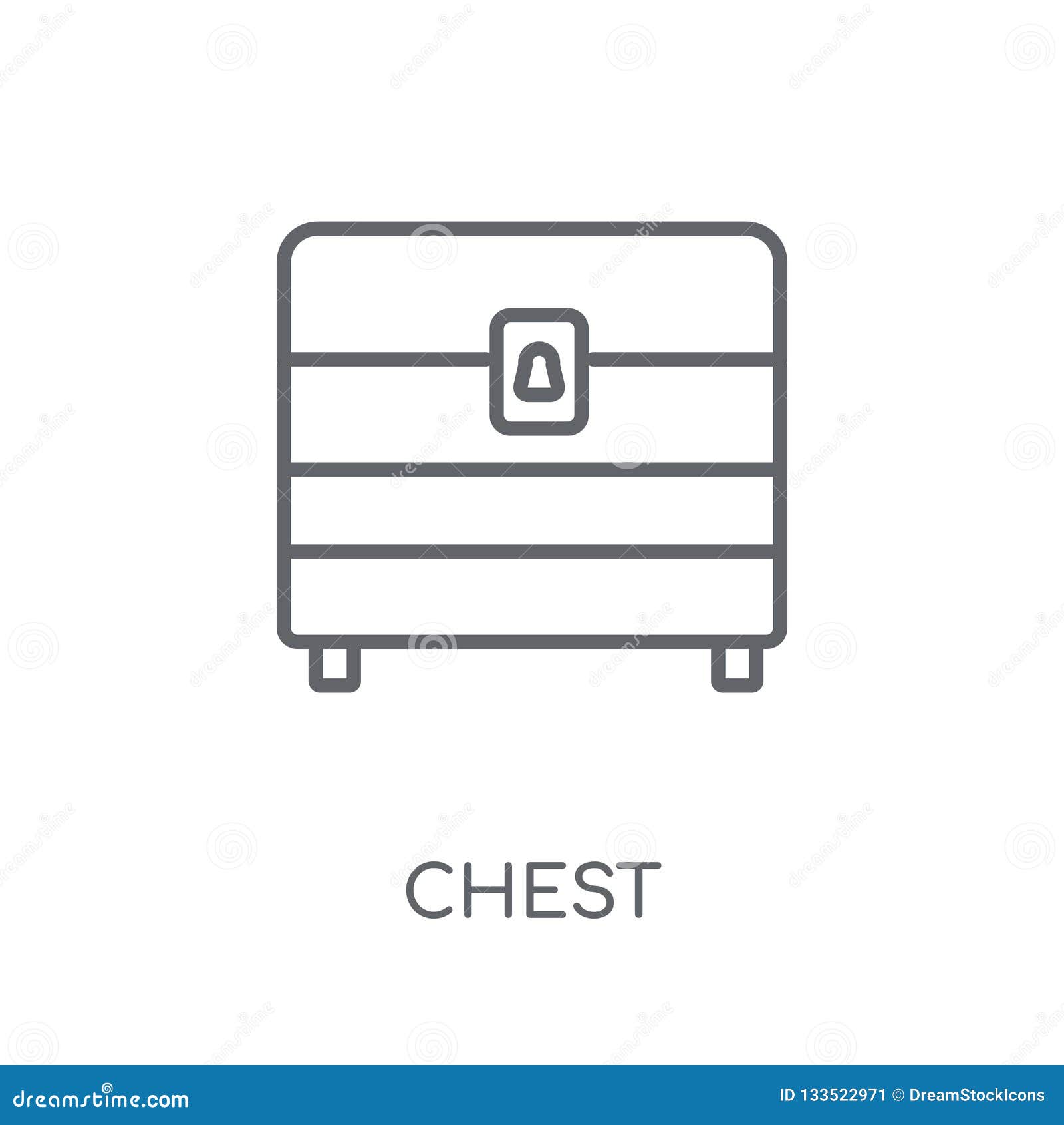 Chest Linear Icon. Modern Outline Chest Logo Concept on White Ba Stock ...