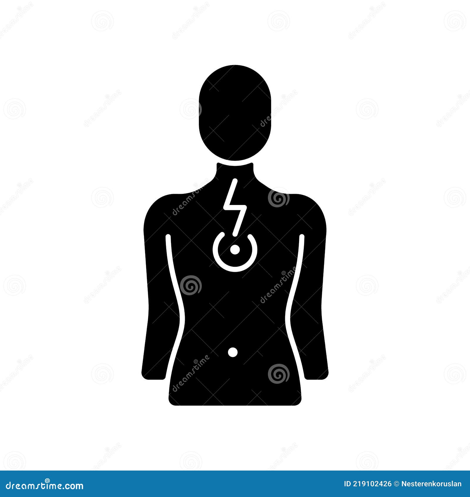 Chest Pain Black Glyph Icon Vector Illustration | CartoonDealer.com ...