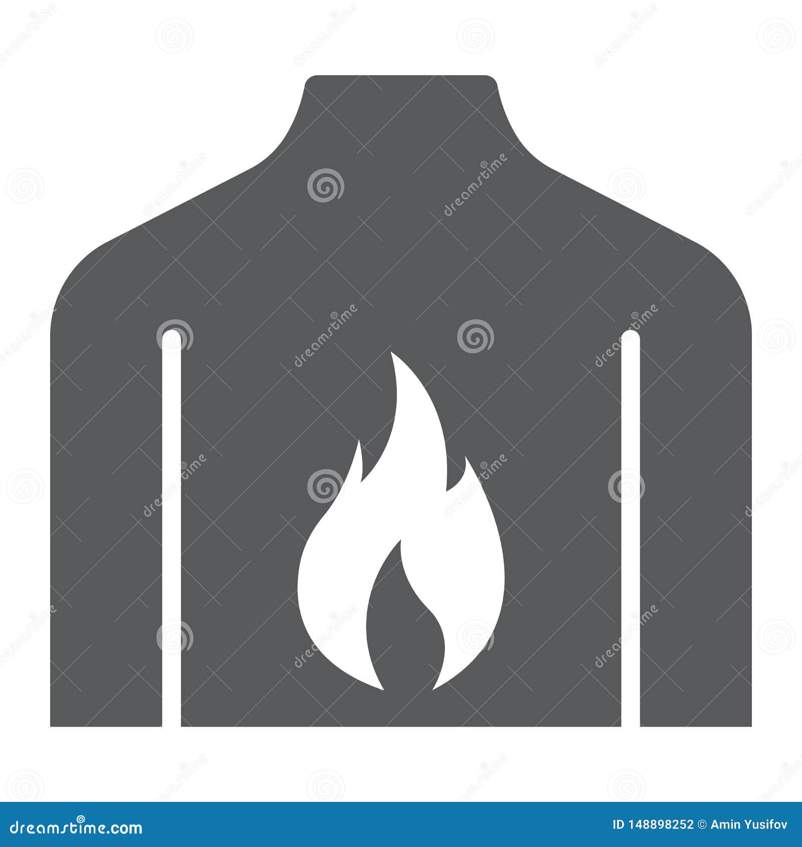 Chest Pain Glyph Icon, Body And Pain, Heartburn Sign, Vector Graphics ...
